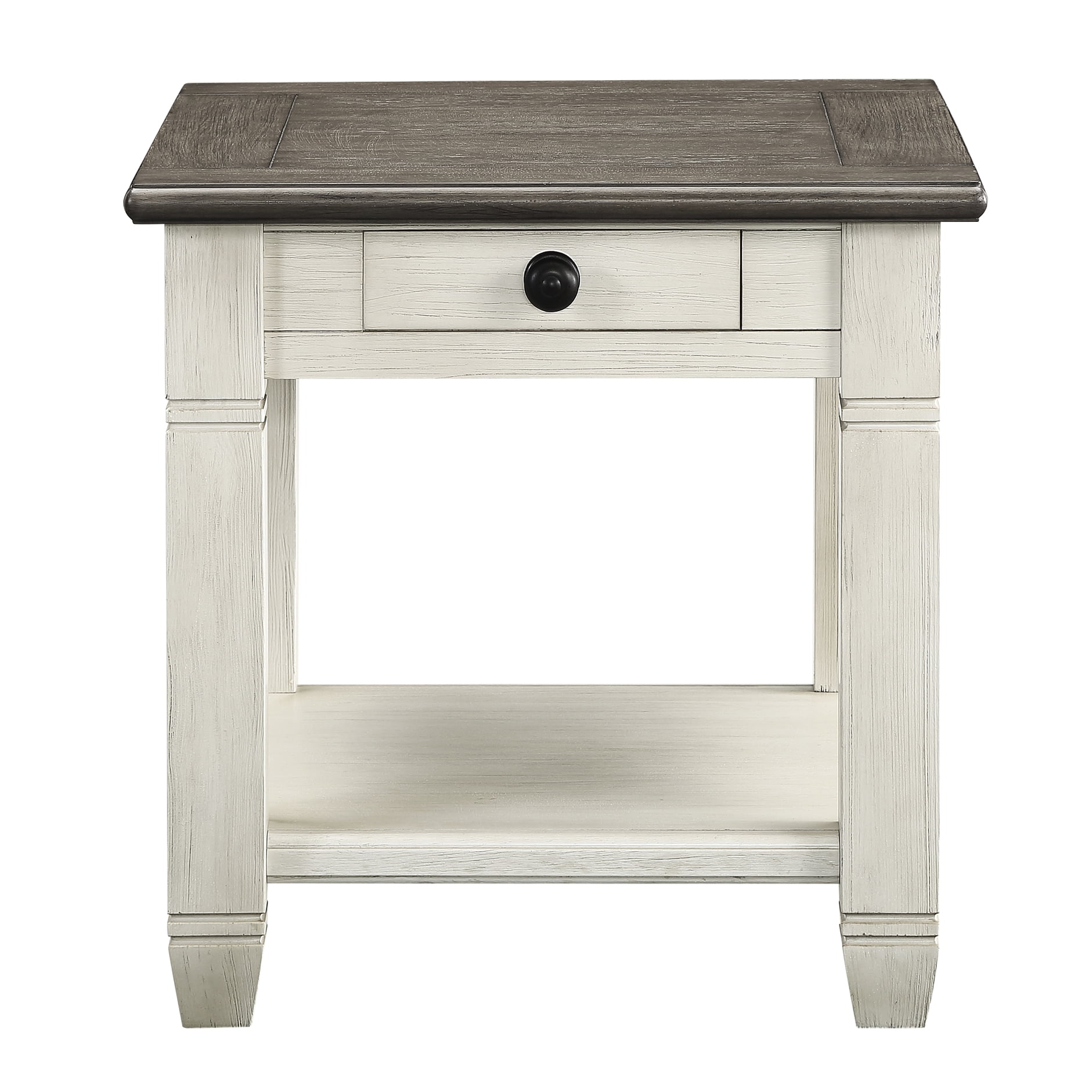 Rosy Brown And Antique White Wooden Side Table With Drawer Storage ...