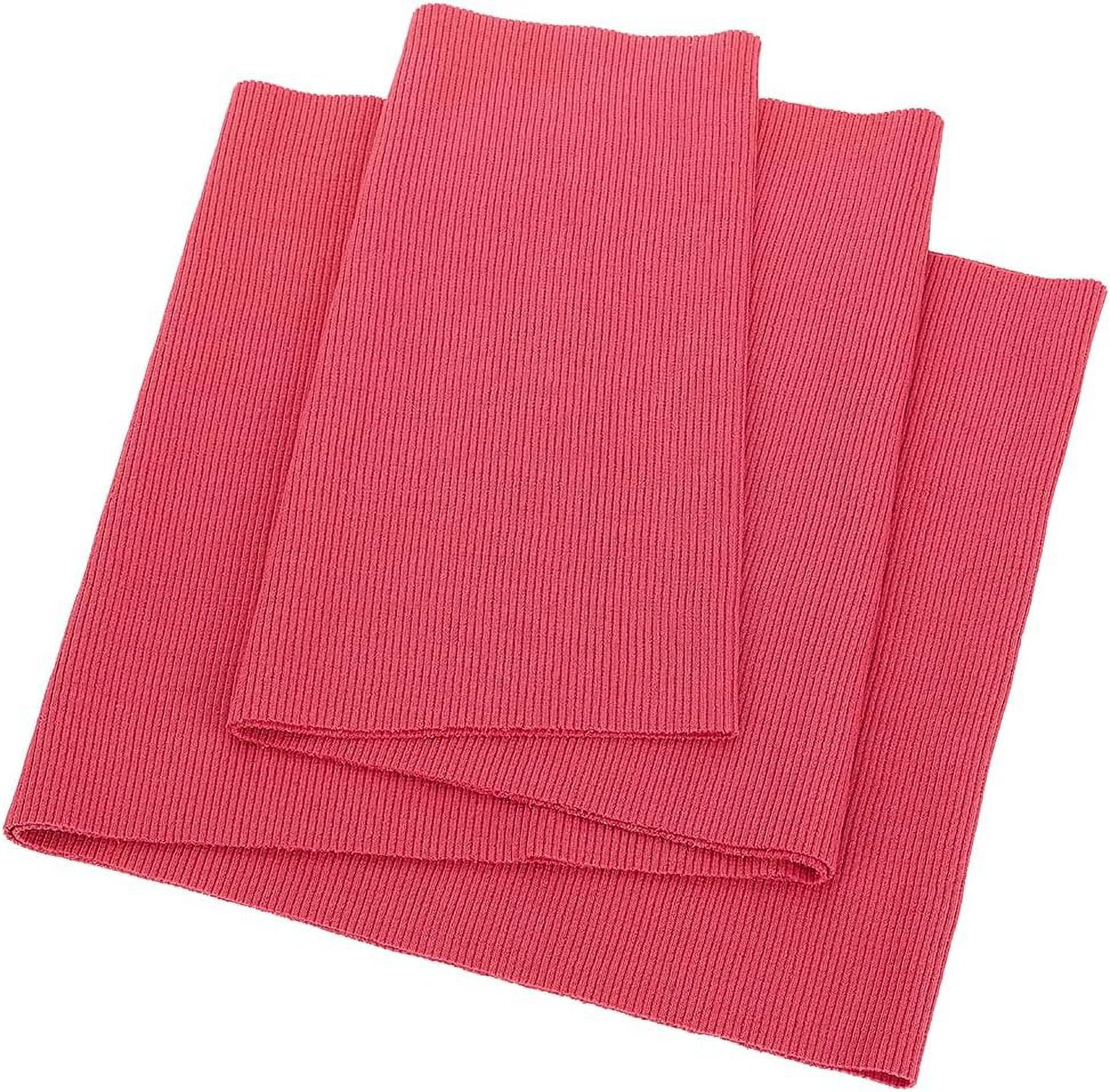 Rosy Cotton with Spandex Ribbed Fabric 25x8.6inch Elastane Ribbed ...