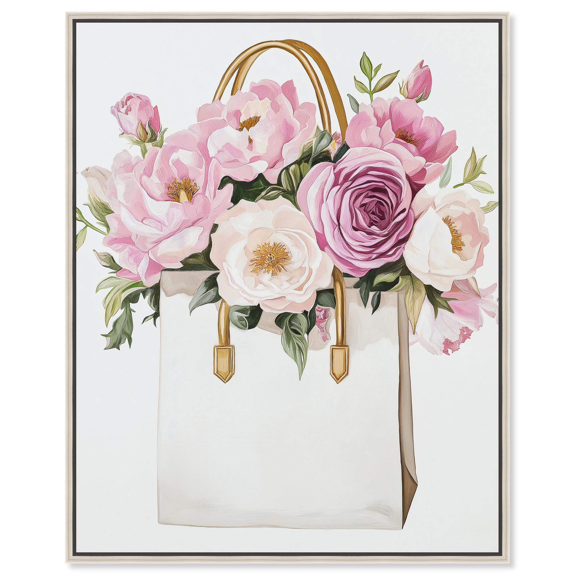 Rosy Handbag Affair Canvas Fashion Wall Art by Art Remedy, Silver Frame ...