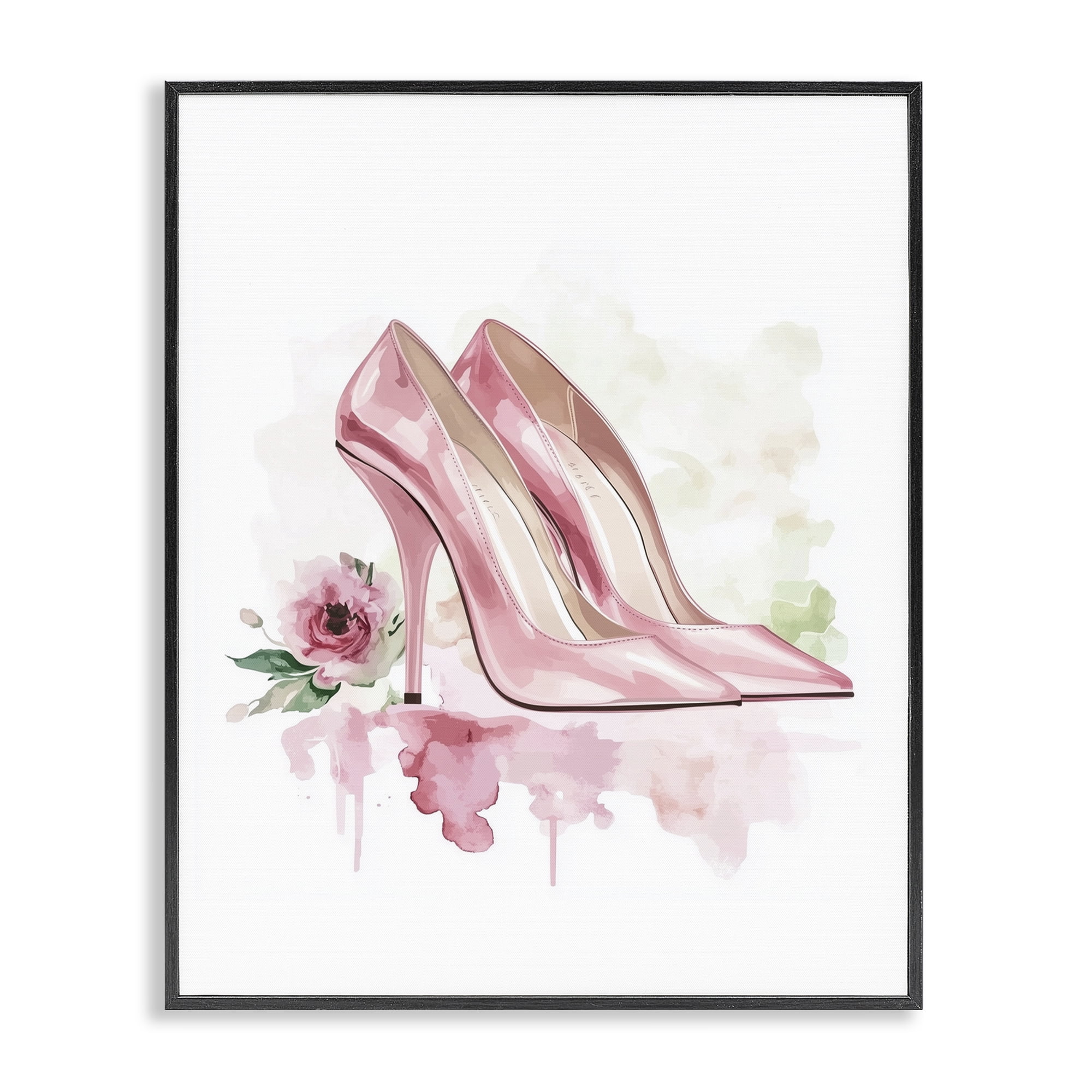 Rosy Pastel Heels Black Framed Giclee Art, design by Christine Simpson ...