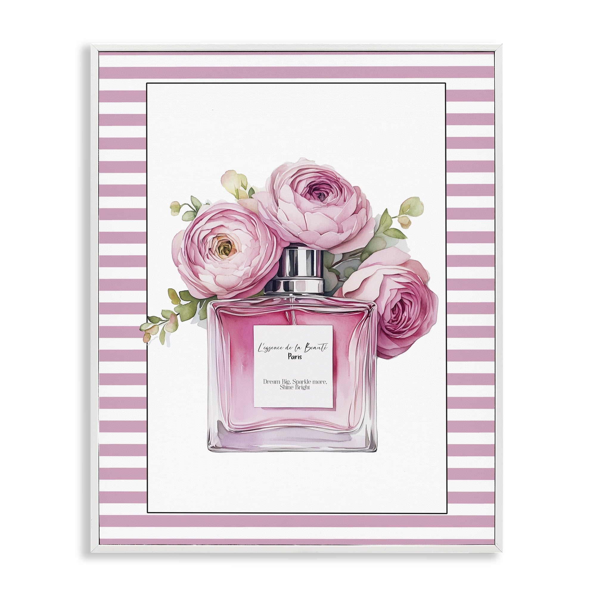 Rosy Pink Perfume Bouquet White Framed Giclee Art, design by Christine ...