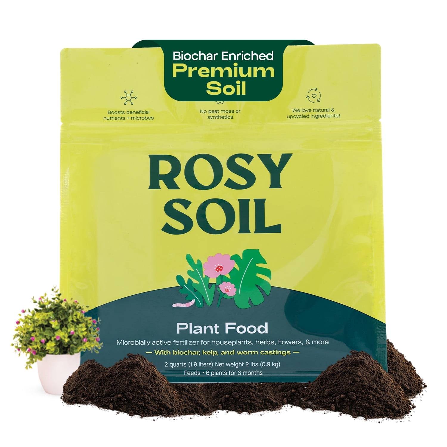 Rosy Soil Plant Food, All-Purpose Organic Nutrient-Rich Fertilizer ...