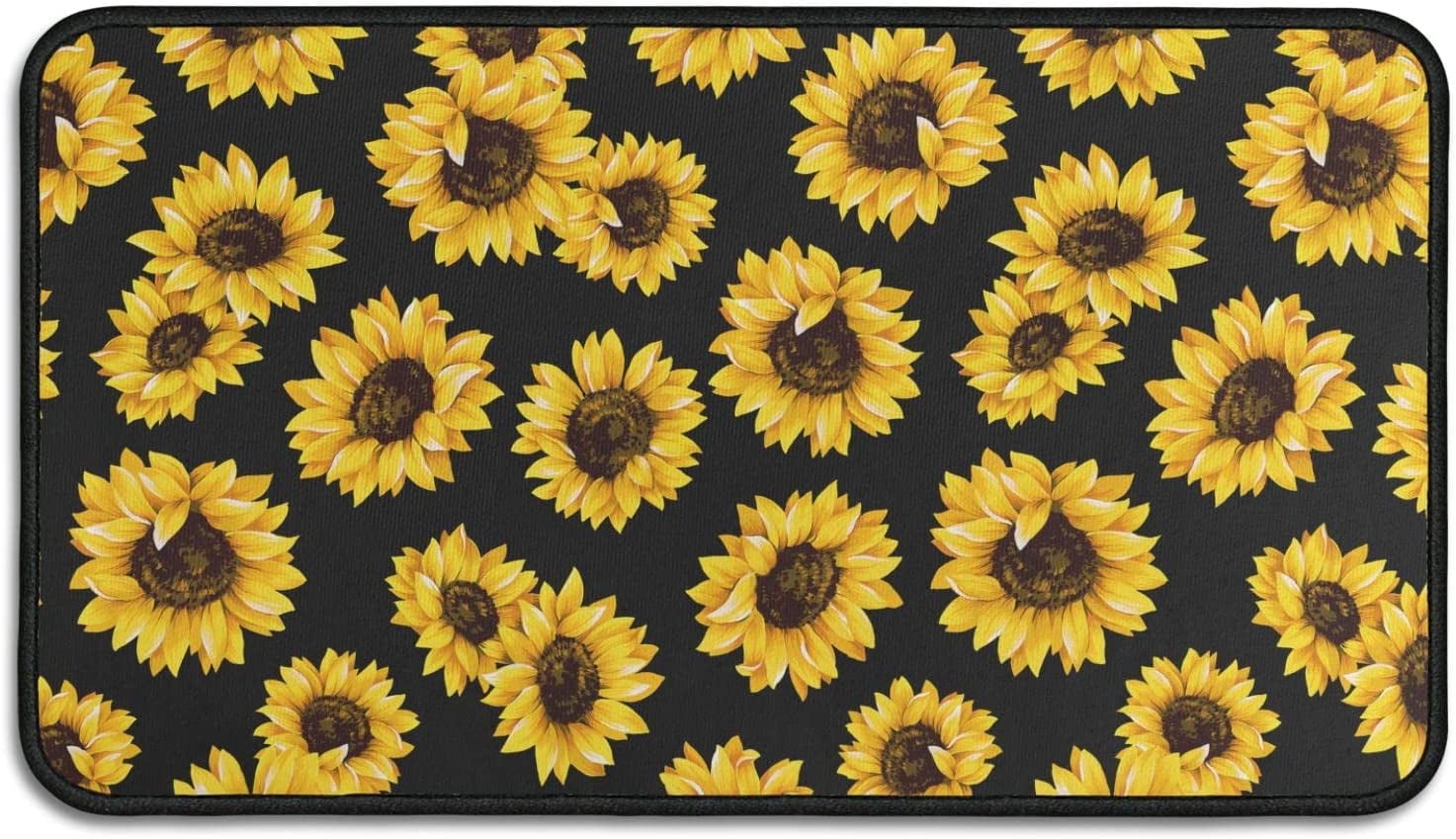 Roszwtit Farmhouse Kitchen Rugs and Mats, Black Sunflowers Door Mat ...