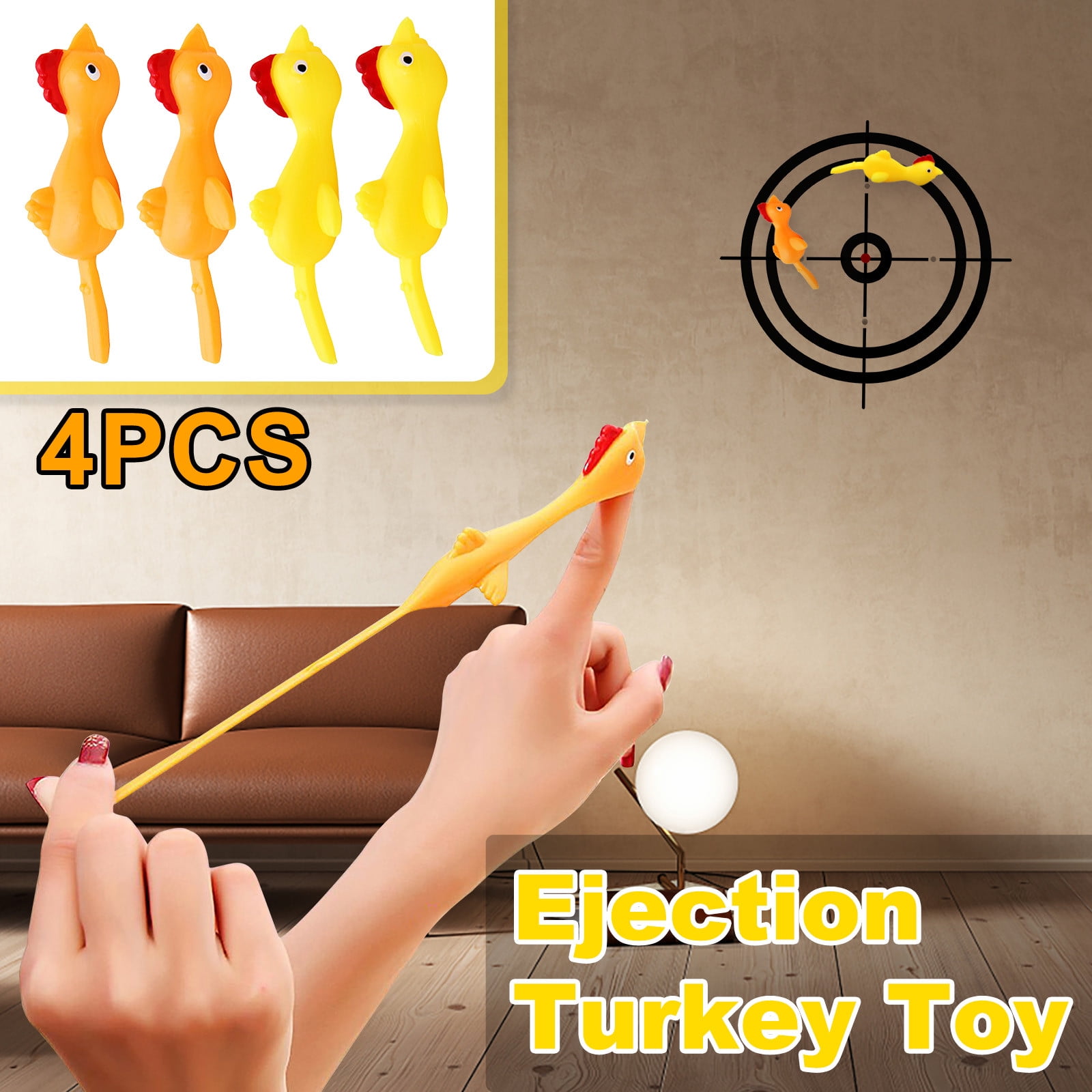 Rot 6 Cm Push Bubble Games Sausage 4 PCS Creative Ejection Chicken Toy ...