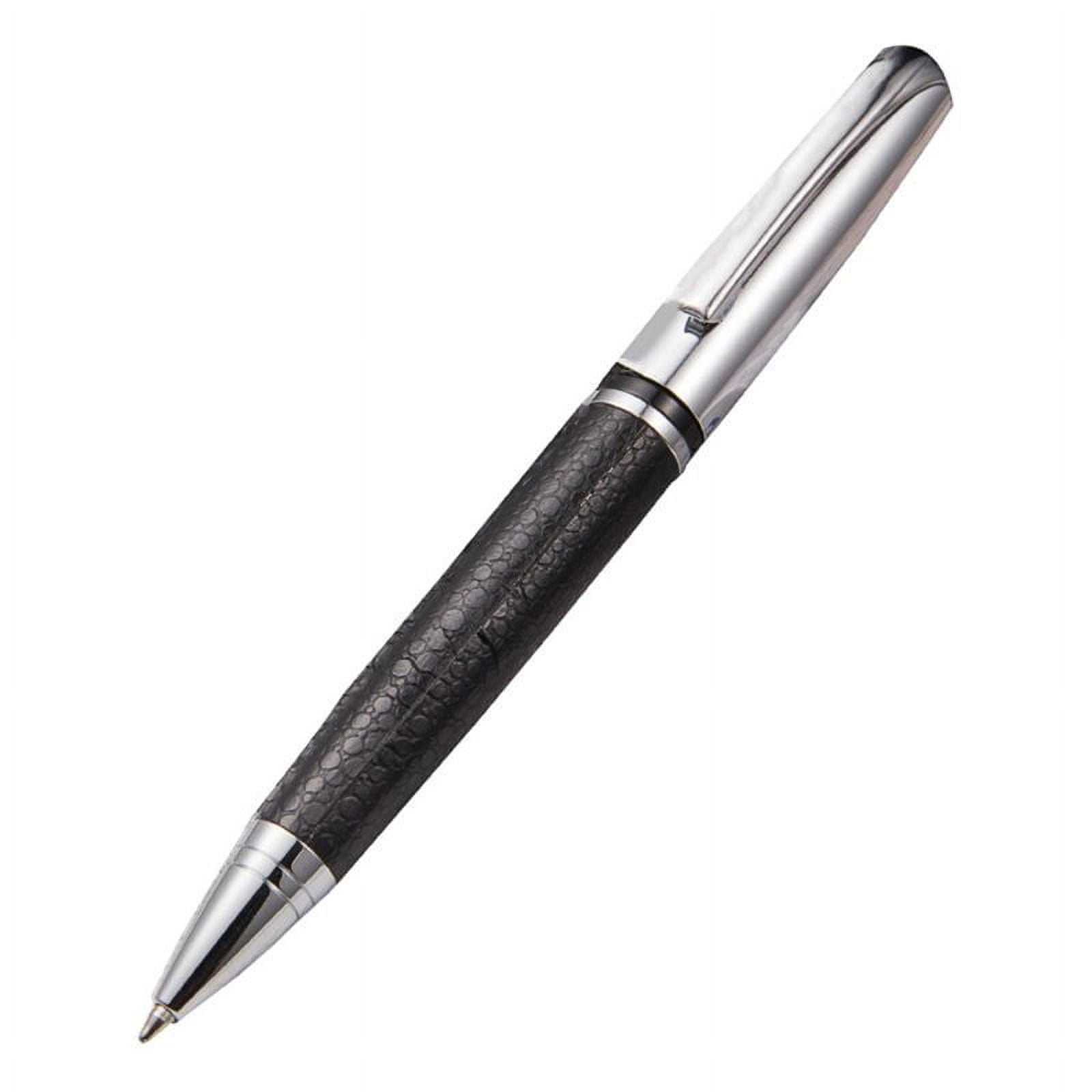 Rotary Business Pen 0.5mm Black Ink Leather Metal Ballpoint Pens ...