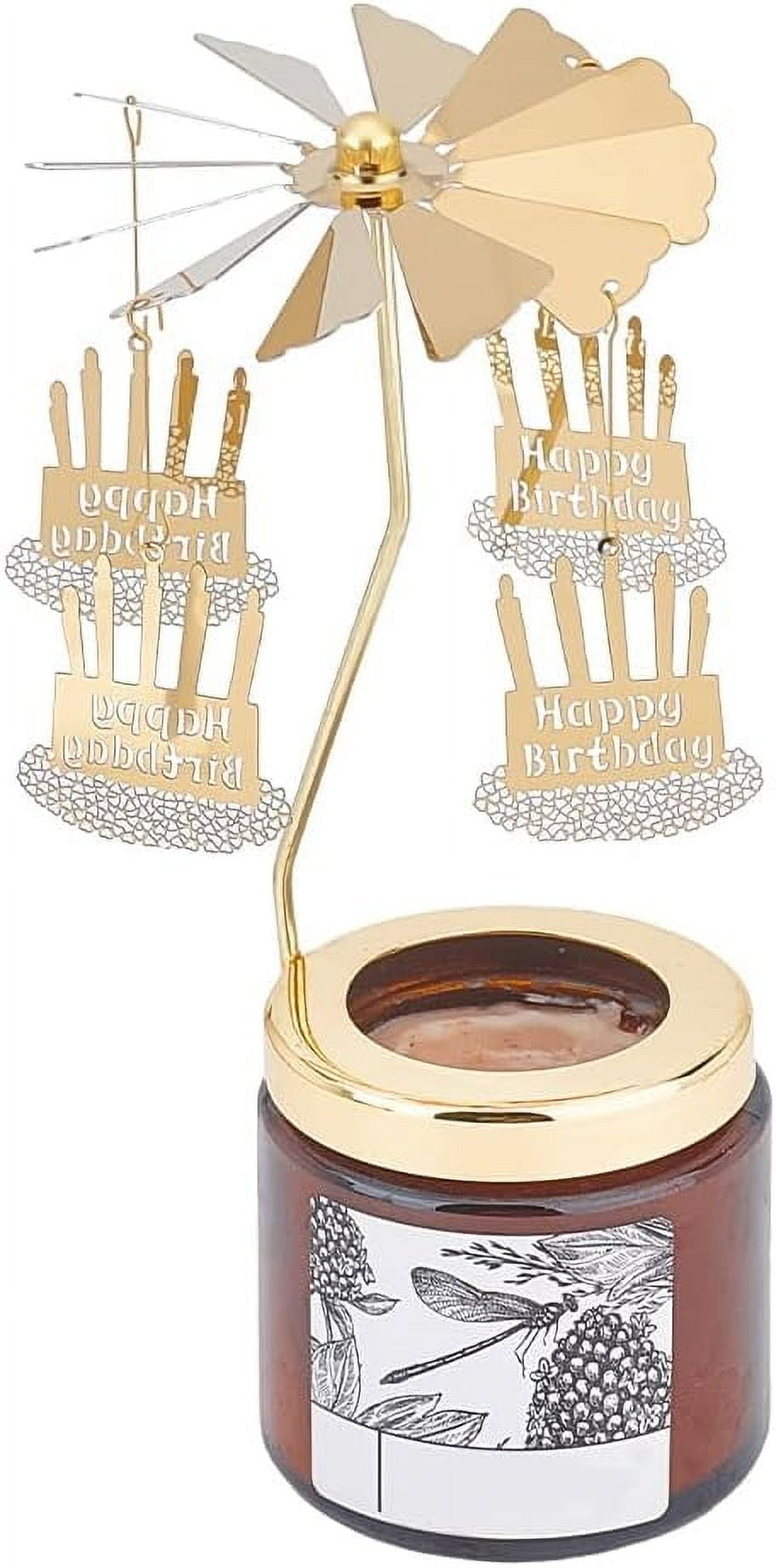 Rotary Candle Holder Birthday Cake Spinning Candle Holder Gold Metal ...