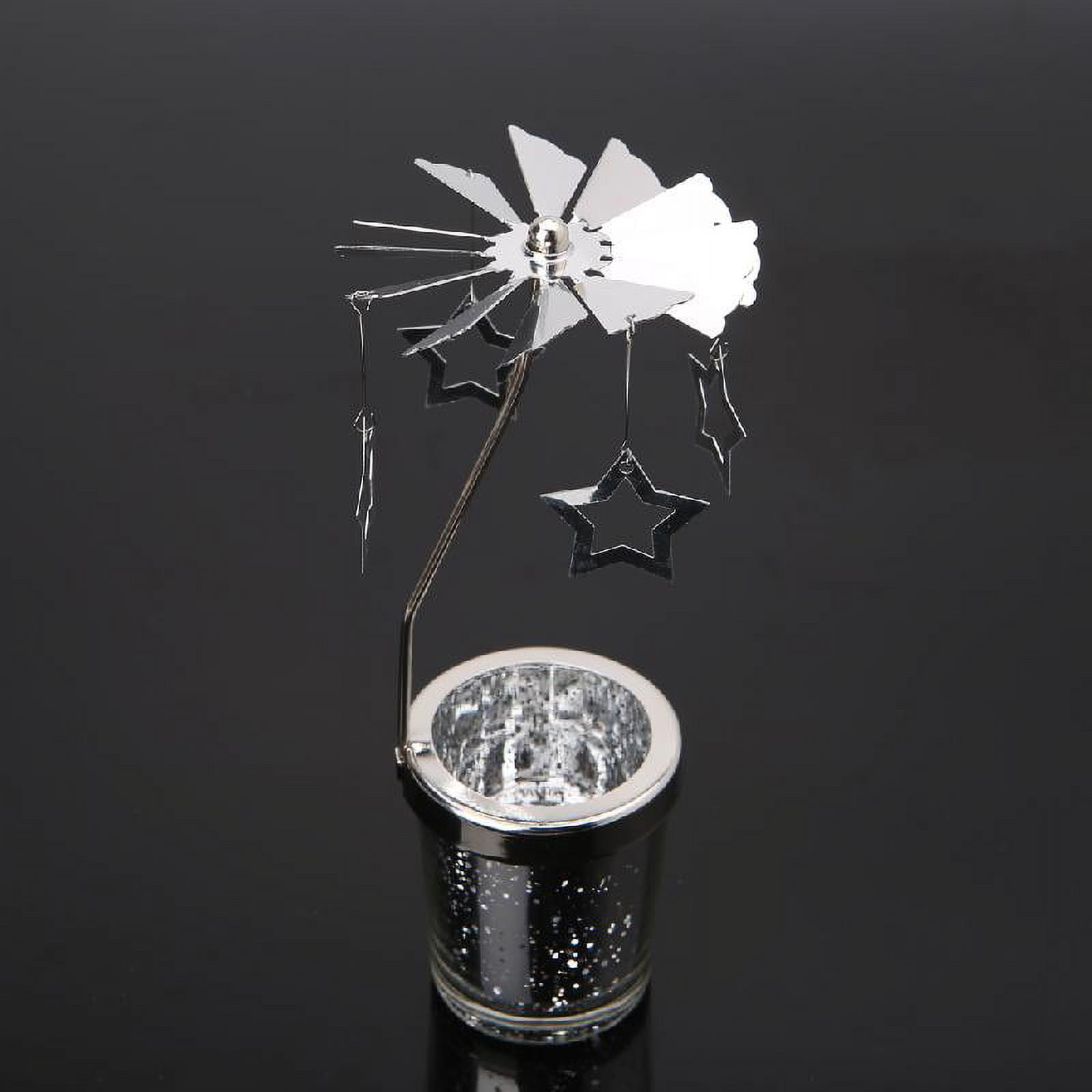 Rotary Candle Holder Metal Spinning Tea Light Cup Romantic Candlestick ...