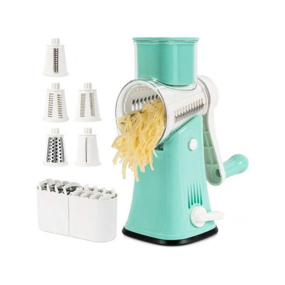 Rotary Cheese Grater, 3 Interchangeable Blades with Handle & Suction ...