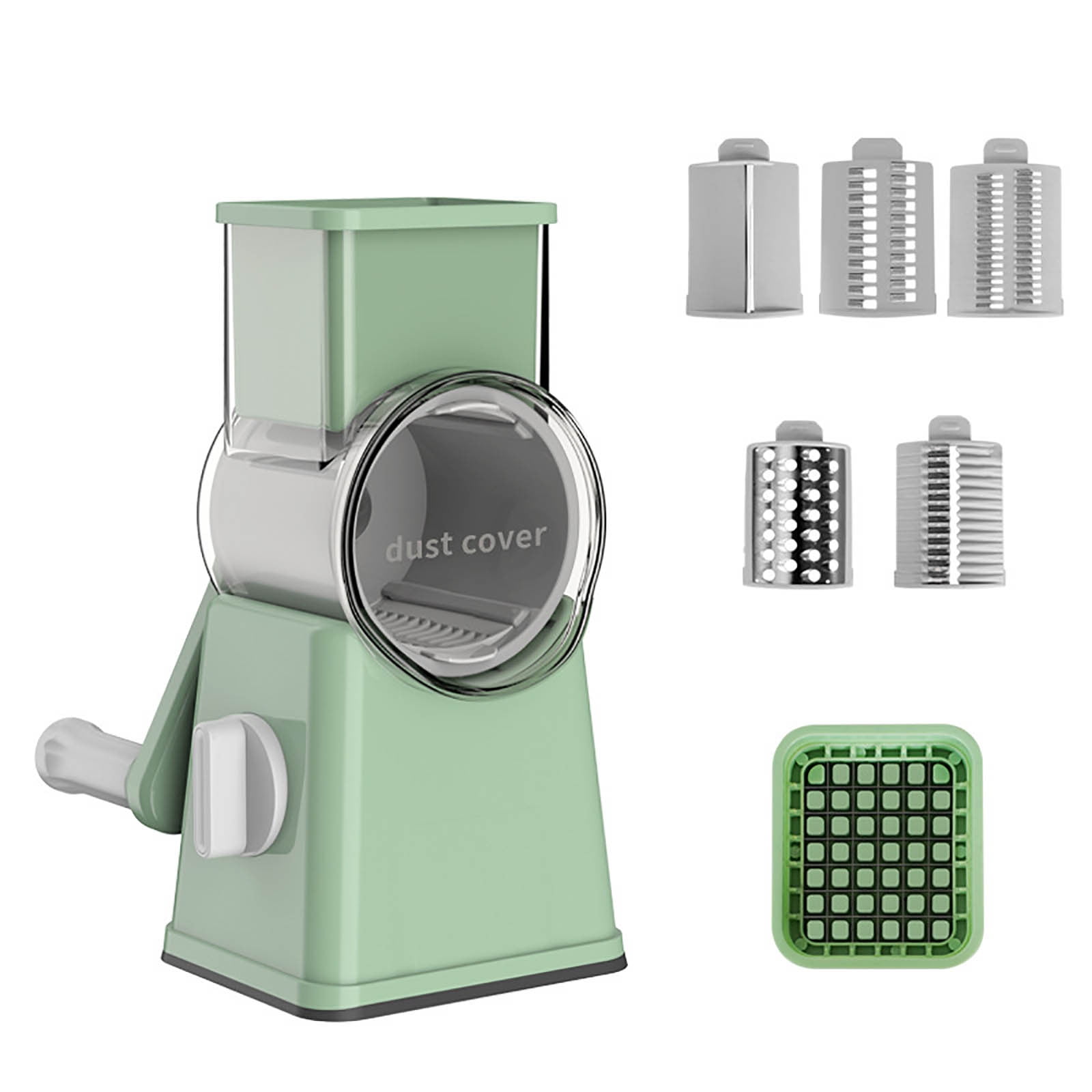 Rotary Cheese Grater, 6-in-1 Hand Crank Vegetable Slicer with 5 ...