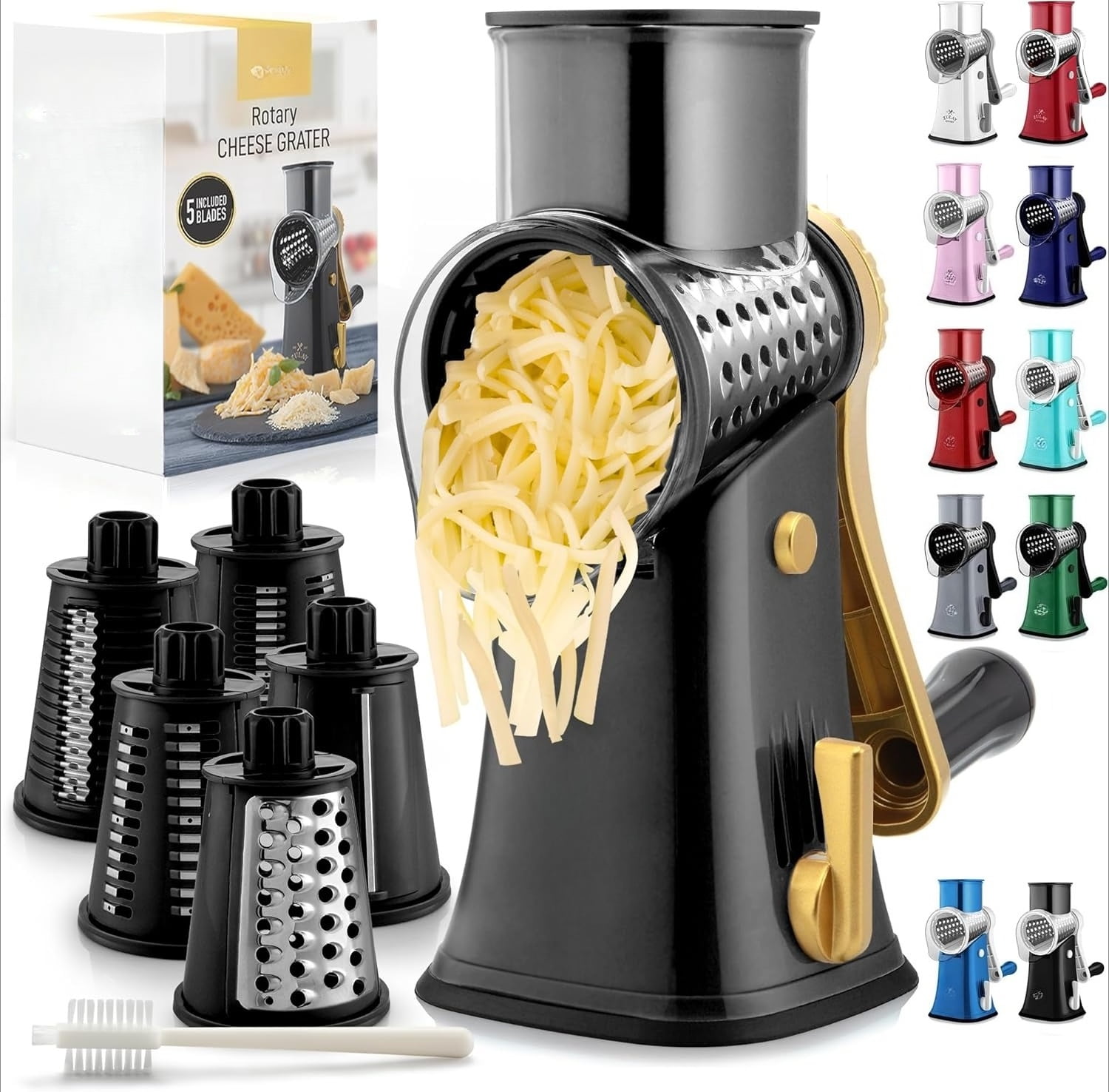 Rotary Cheese Grater Cheese Shredder - Manual Hand Crank Cheese Grater ...