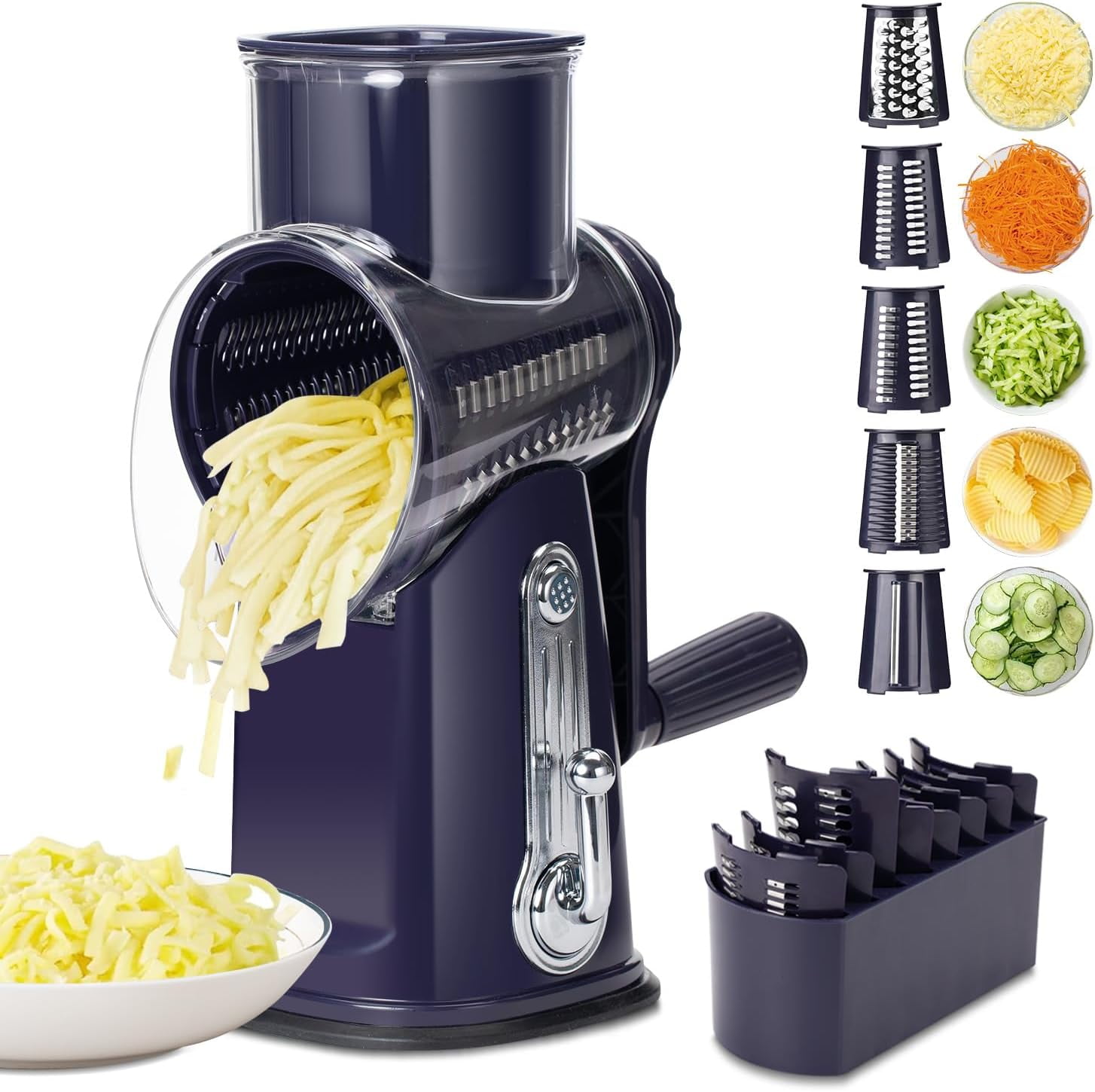 Rotary Cheese Grater Hand Crank,5 in2 Cheese Shredder,Cuts Cheese ...