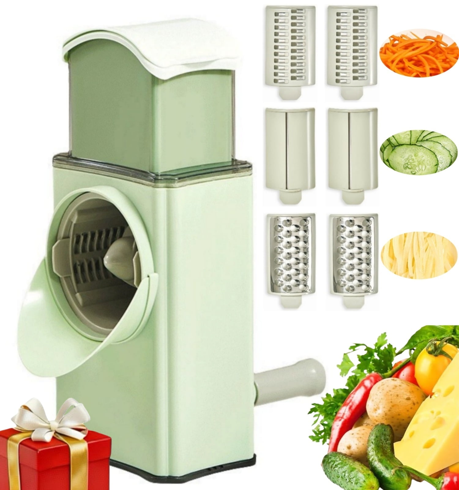 FANGNISN Cheese Shredder Rotary Cheese Grater, Hand Crank, 3 ...