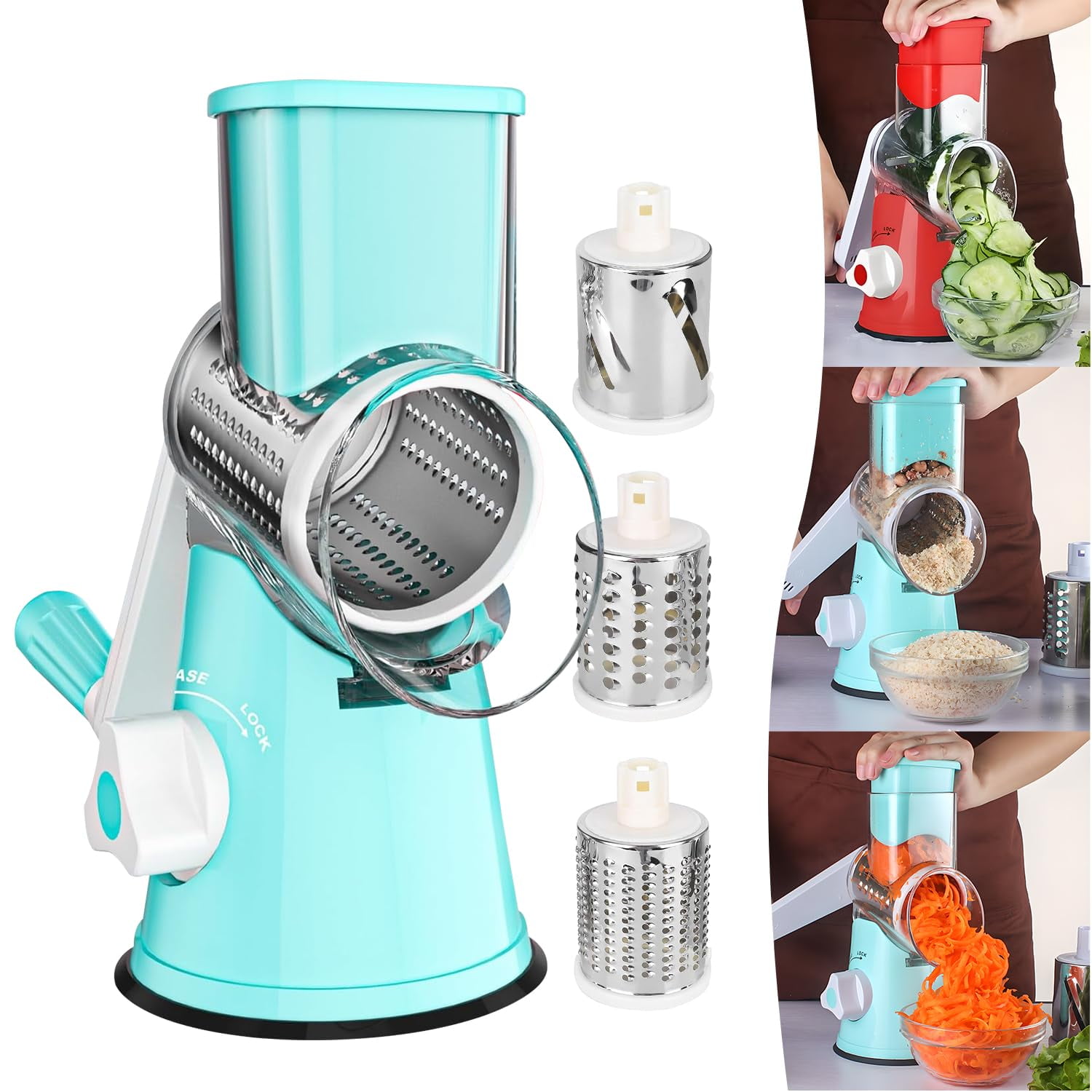 Rotary Cheese Grater Hand Crank Cheese Shredder for Fresh Cheese ...