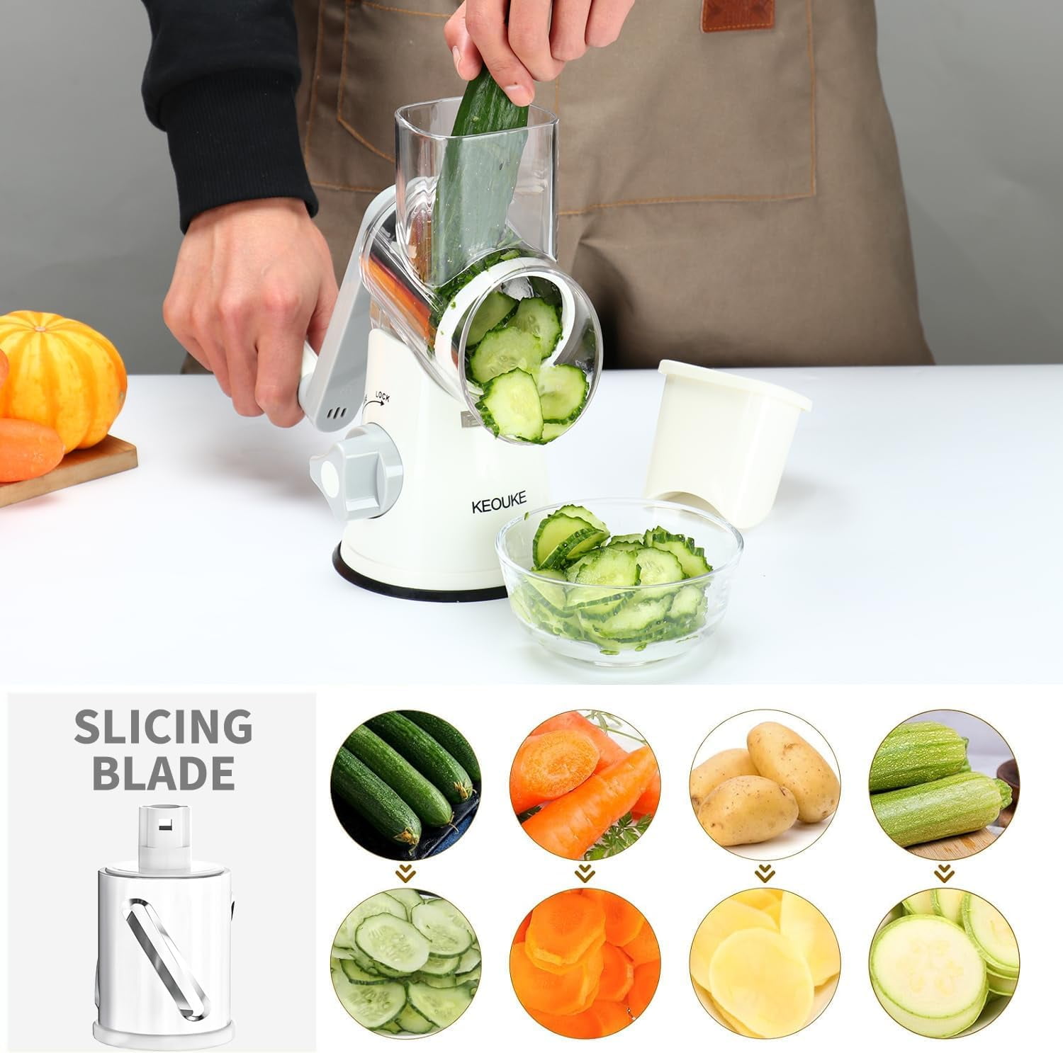 Rotary Cheese Grater Hand Crank Cheese Shredder for Fresh Cheese ...