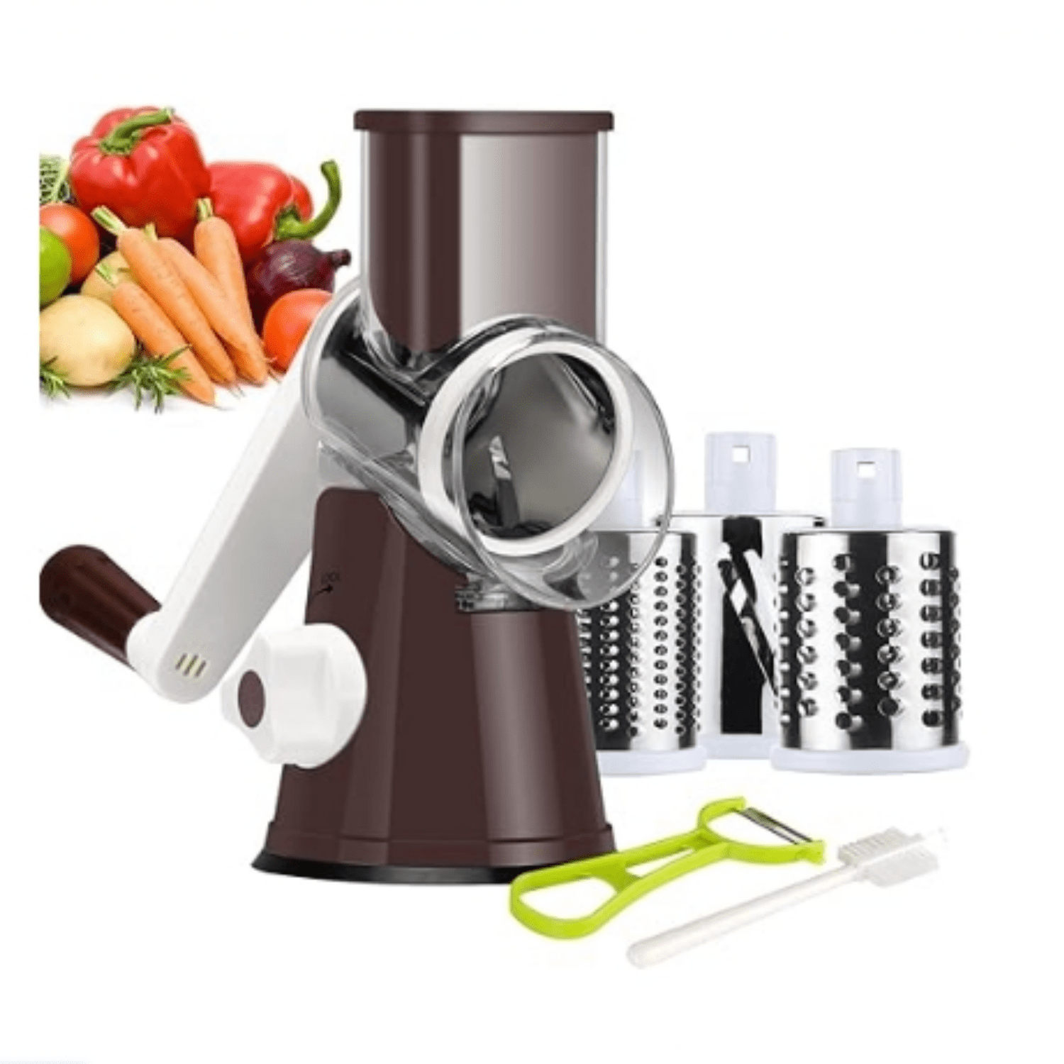 Rotary Cheese Grater Hand Crank, Kitchen Shredder Speed Mandolin Slicer ...