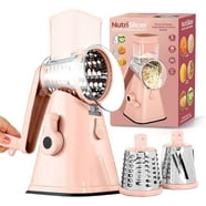 X Home Rotary Cheese Grater with Handle, 3 Interchangeable Blades ...