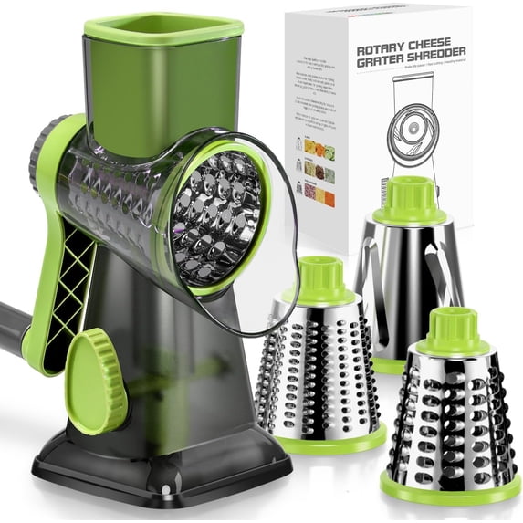 Rotary Cheese Grater Hand Crank Transparent - Shredder Slicer 3 ...