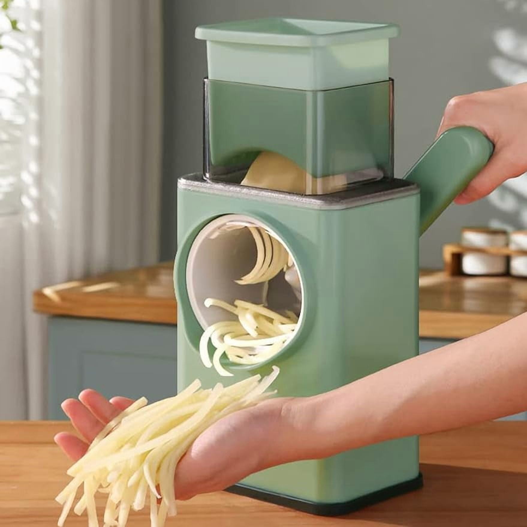 Rotary Cheese Grater with Handle, Heavy Duty Mandolin Slicer Grater for ...