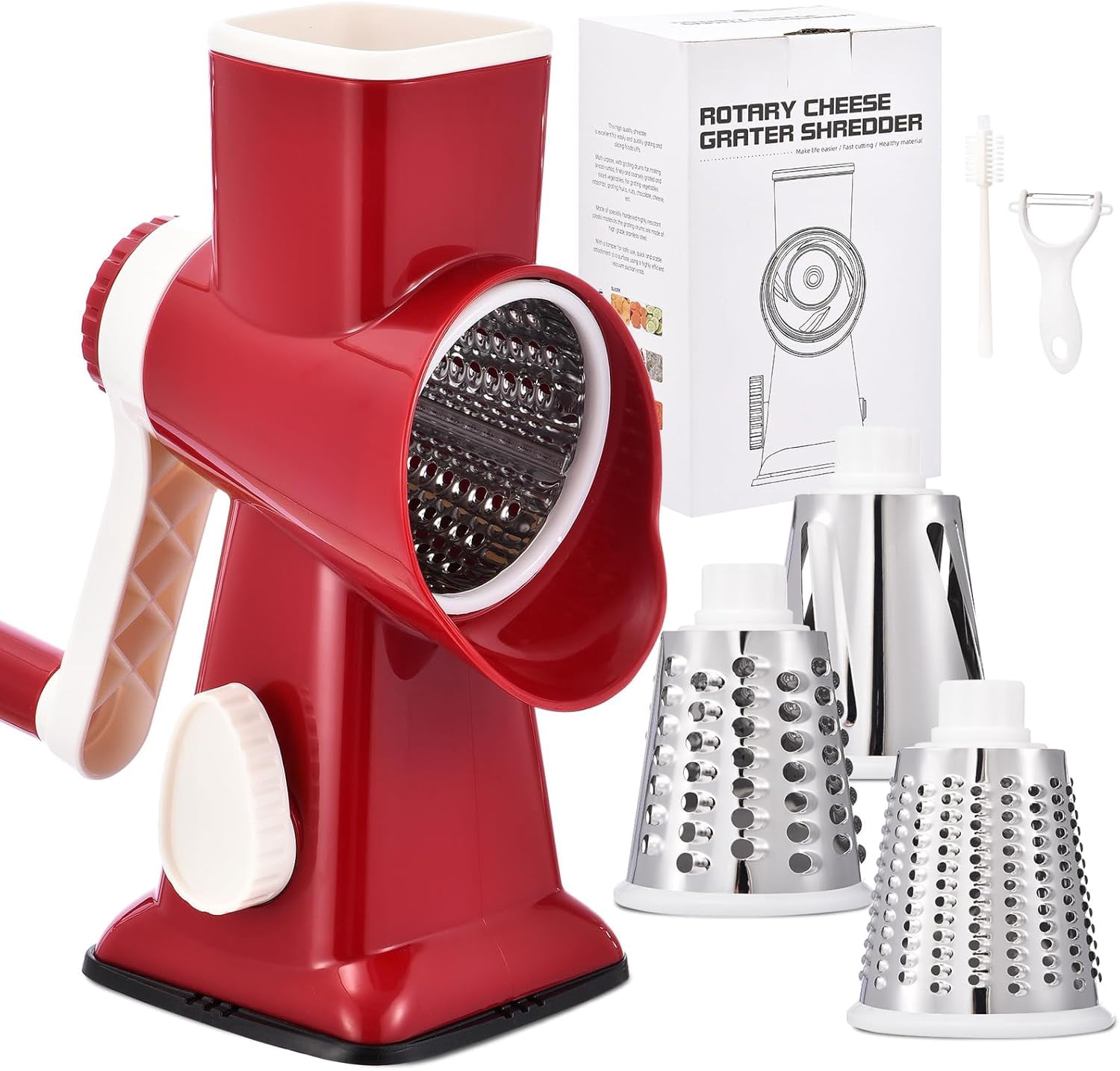 Rotary Cheese Grater with Handle Kitchen Shredder Slicer Grater Slicer ...