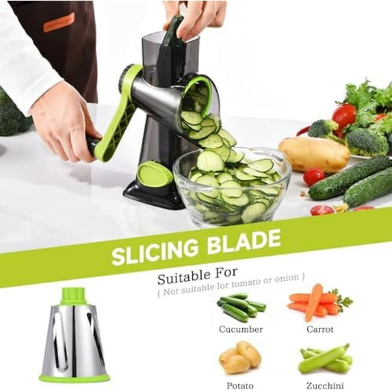 Rotary Cheese Grater with Handle Kitchen Shredder Slicer Grater Slicer ...
