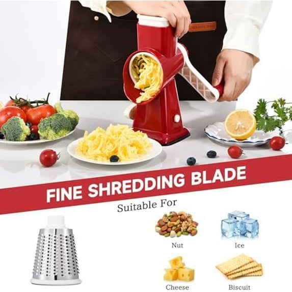 Rotary Cheese Grater with Handle Kitchen Shredder Slicer Grater Slicer ...
