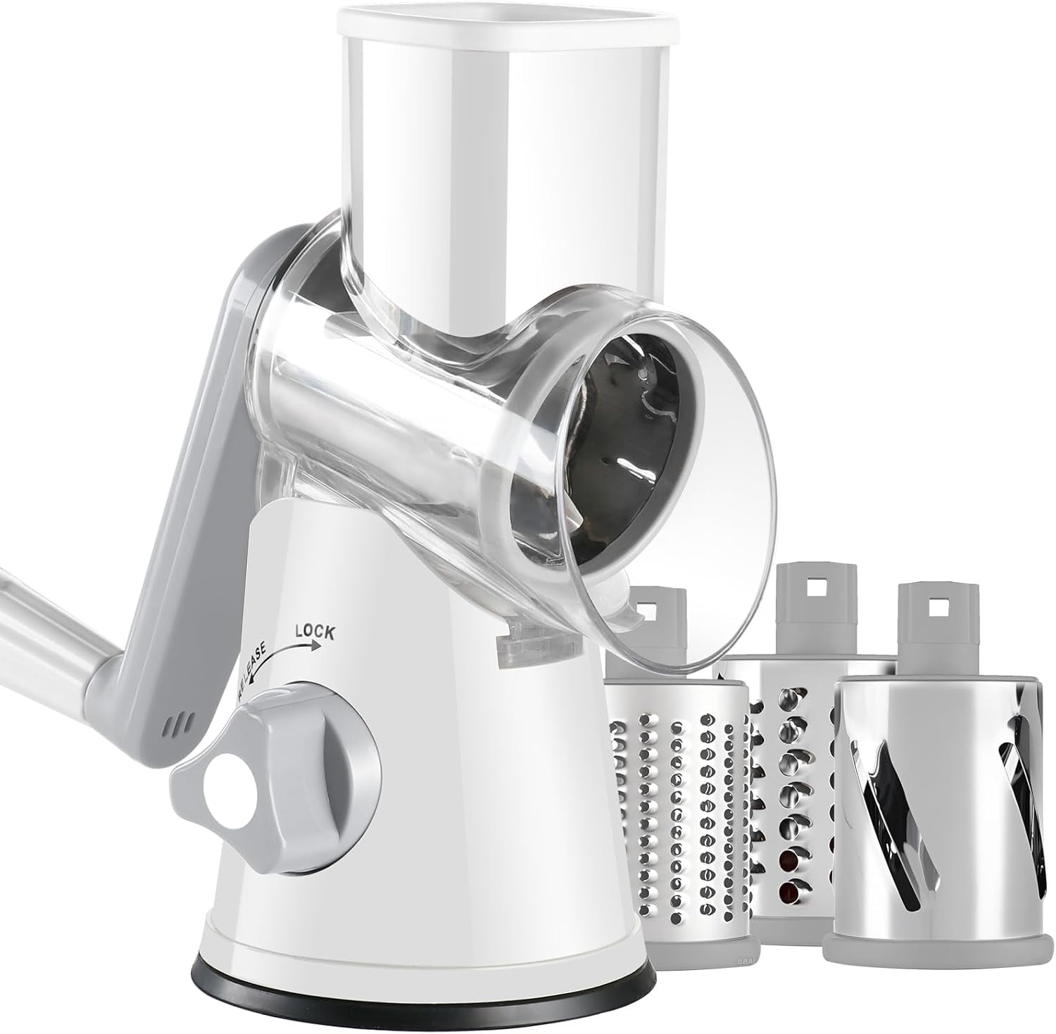 Rotary Cheese Grater with Handle, Kitchen Speed Hand Crank Vegetable ...