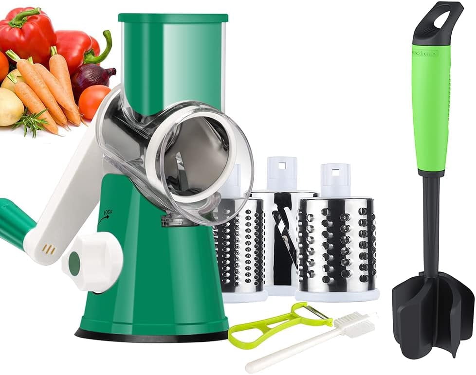 Rotary Cheese Grater Shredder and Hamburger Meat Chopper Stirrer, Round ...