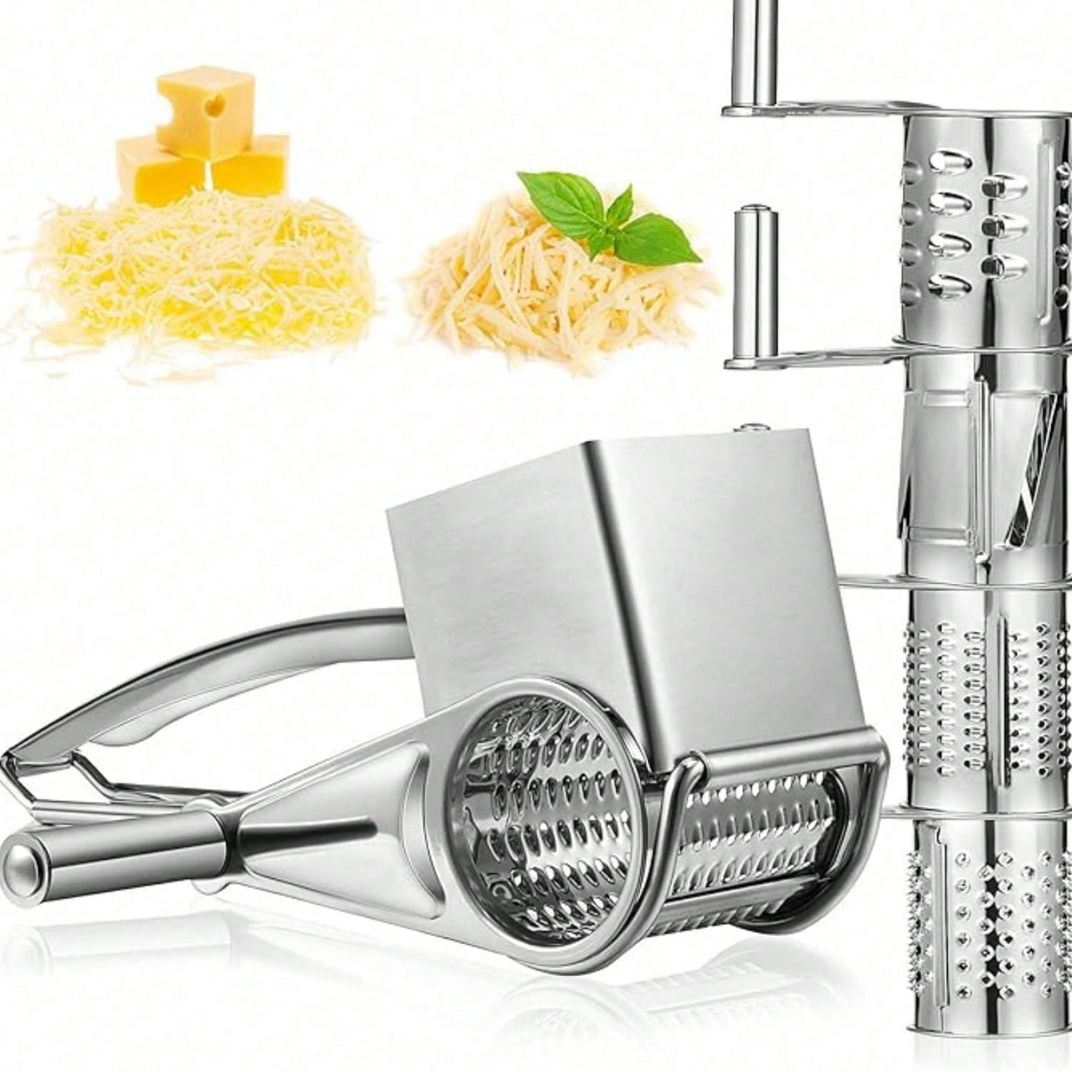 Rotary Cheese Grater Stainless Steel Handheld Rotary Parmesan Grater ...