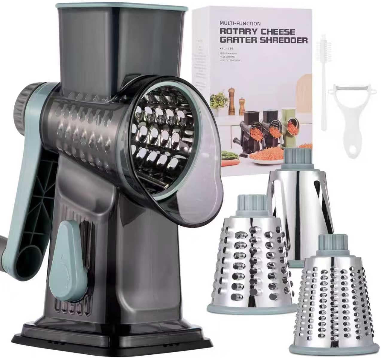 Rotary Cheese Grater with Handle Kitchen Shredder Slicer Ice Shaver ...