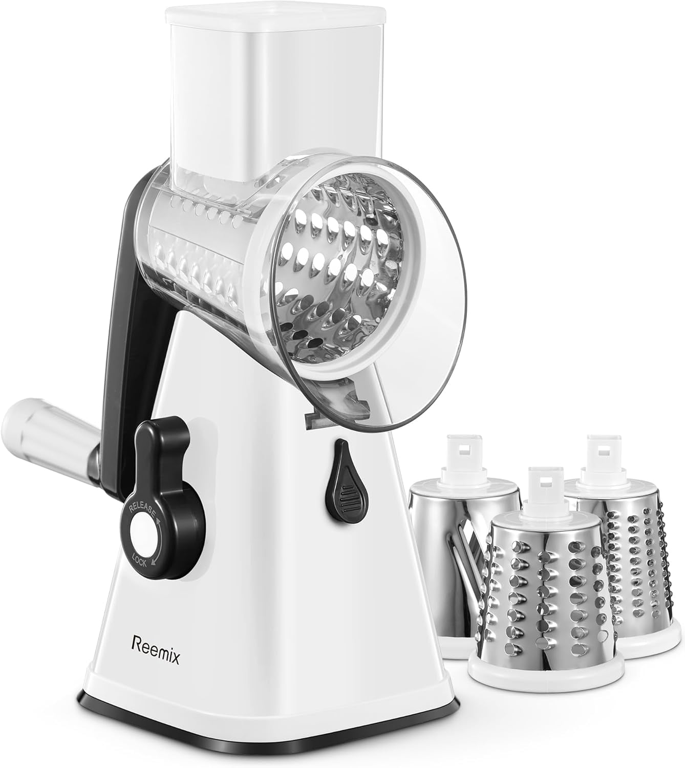 Rotary Cheese Grater with Handle, Vegetable Shredder Slicer for Kitchen ...