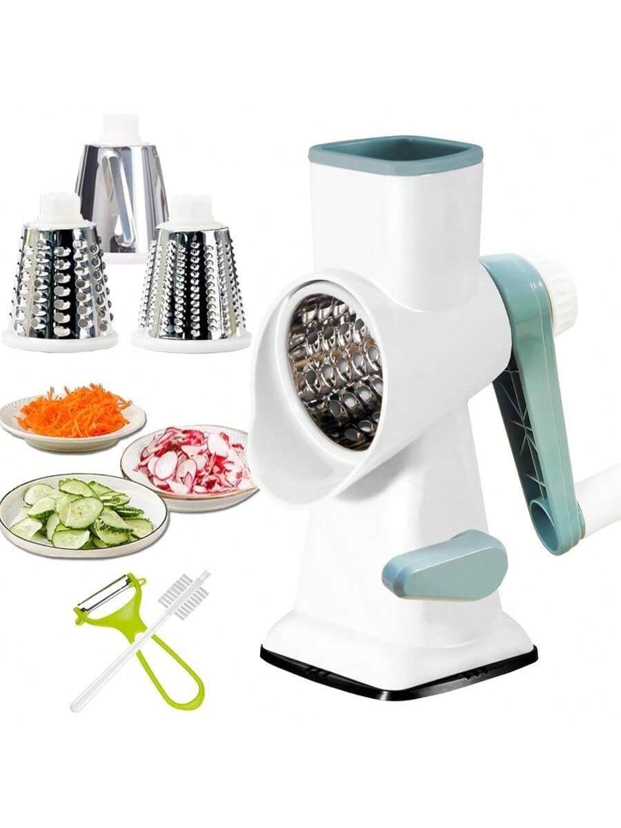 Rotary Cheese Grater with Suction Base & Brush, Versatile Shredder ...