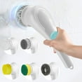 Rotary Cleaner, Cordless Rechargeable Power Scrubber With 5 Brush Heads ...