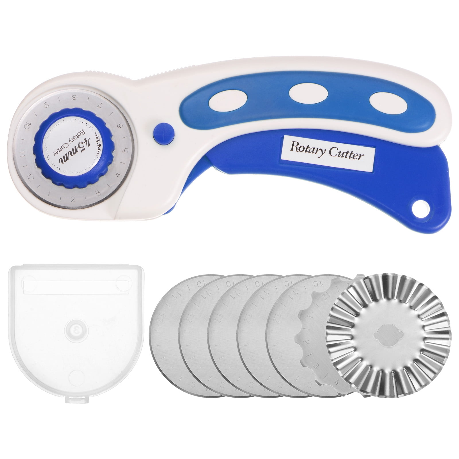 Rotary Cutter with 5pcs Straight Blade Breakpoint Blade Wave Blade Blue ...