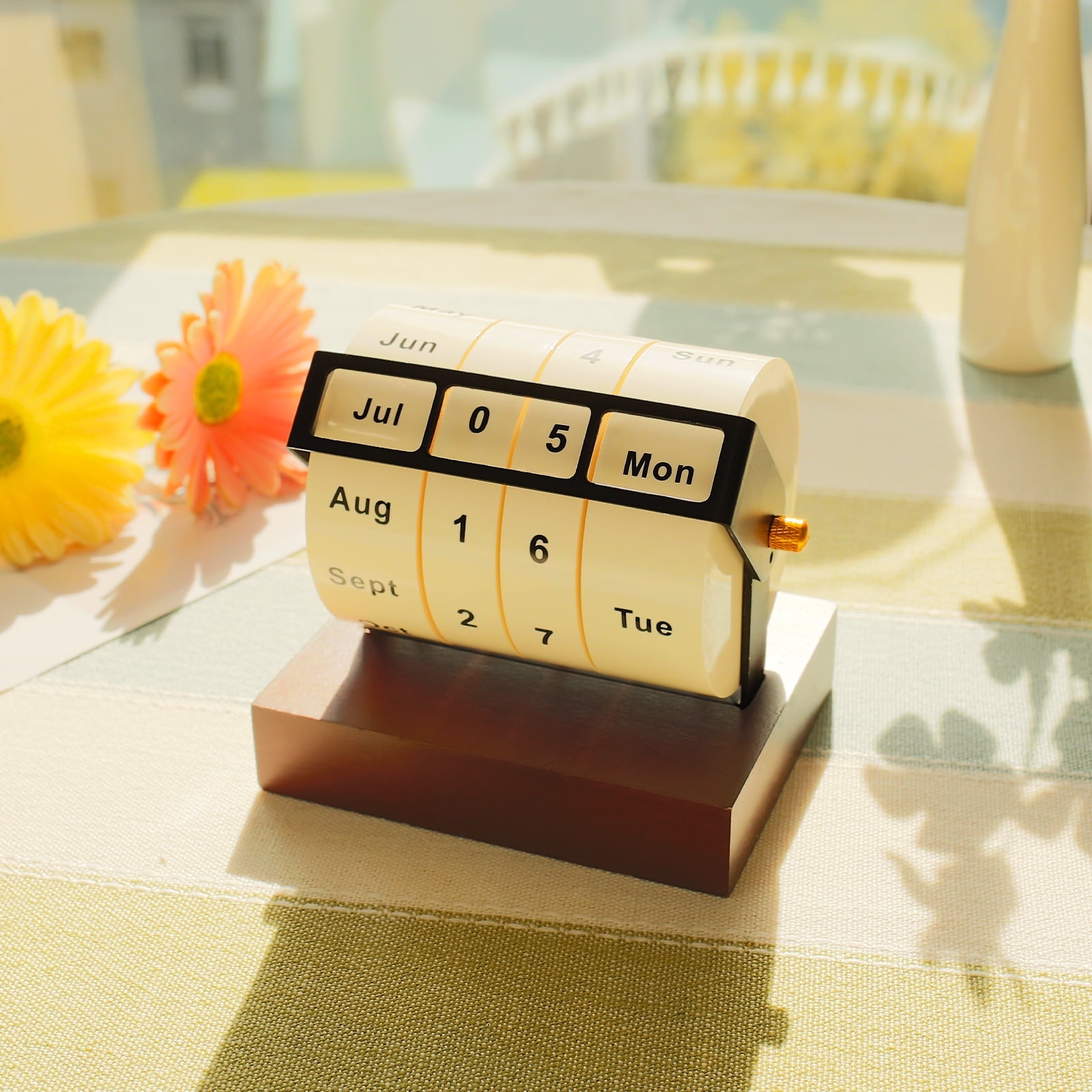 Rotary Desk Calendar Large Display Clear Desktop Wheeling Calendar ...