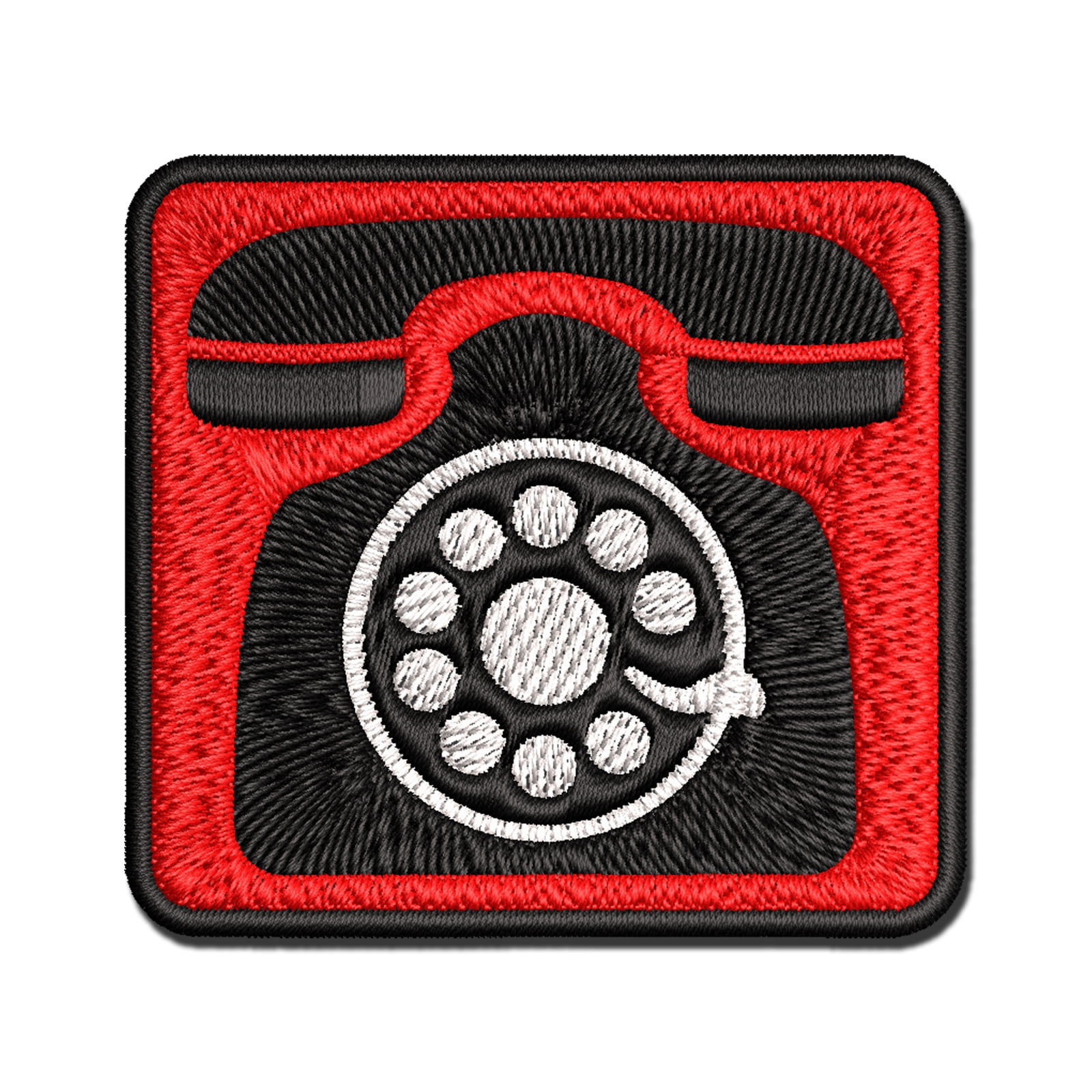 Rotary Dial Phone Applique Multi-Color Embroidered Hook & Loop Patch ...