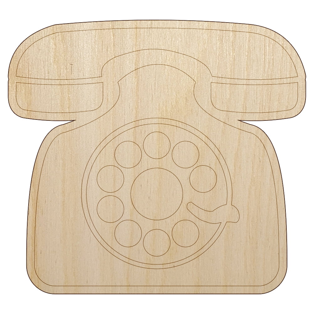Rotary Dial Phone Wood Shape Unfinished Piece Cutout Craft DIY Projects ...