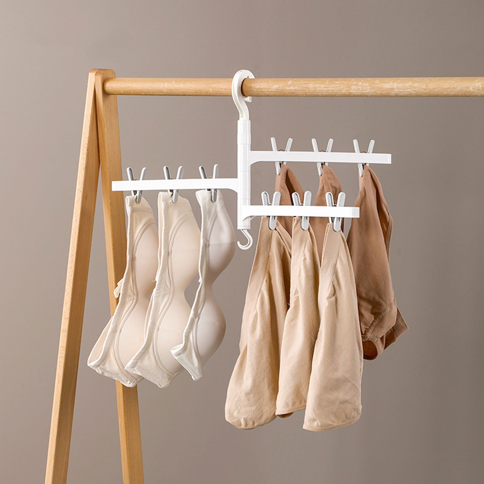 Rotary Drying Rack for Balcony | Multi-Clip Foldable Space-Saving ...