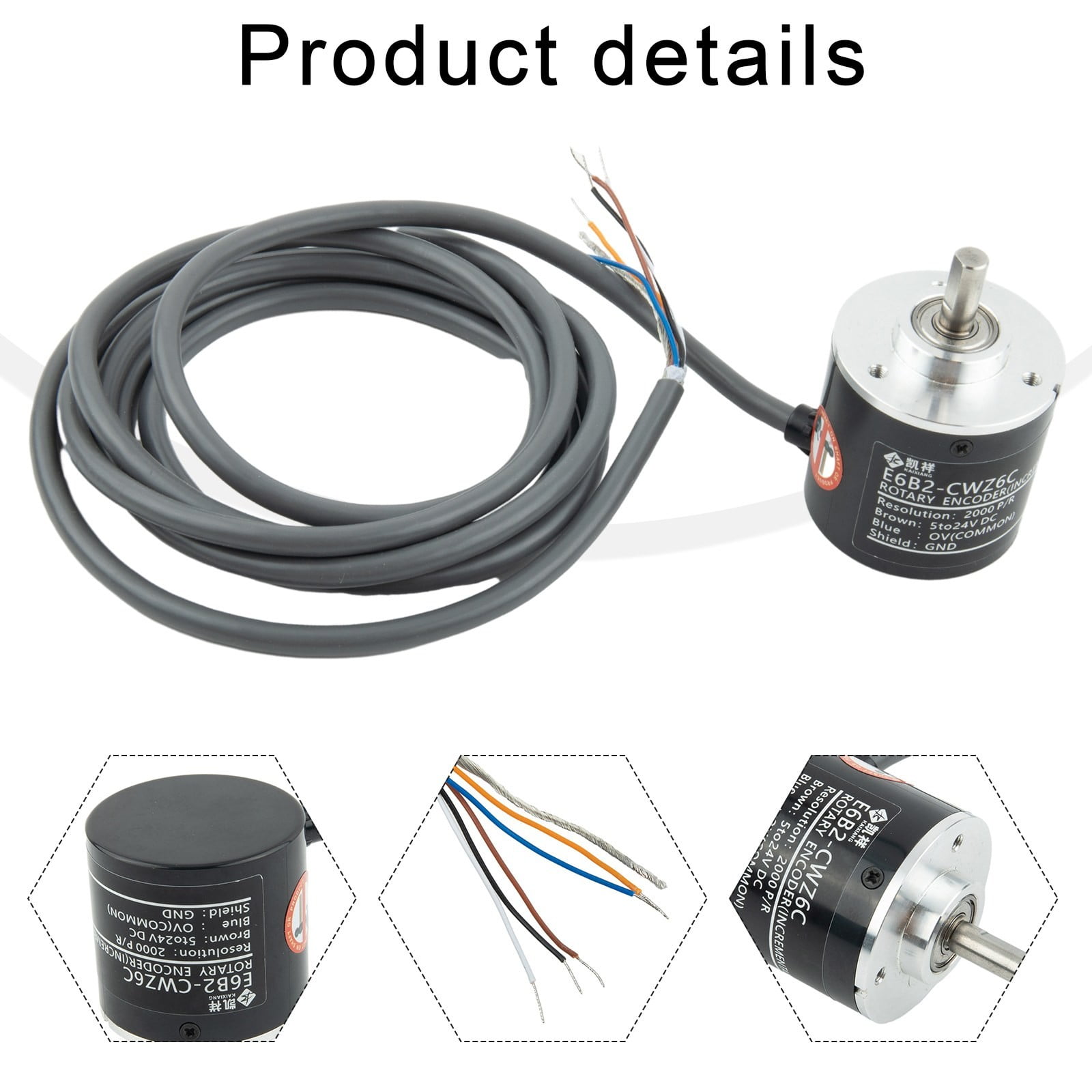 Rotary Encoder E6B2-Cwz6C100 200 for 360,400,500,600,1000,1024 2000P/R ...