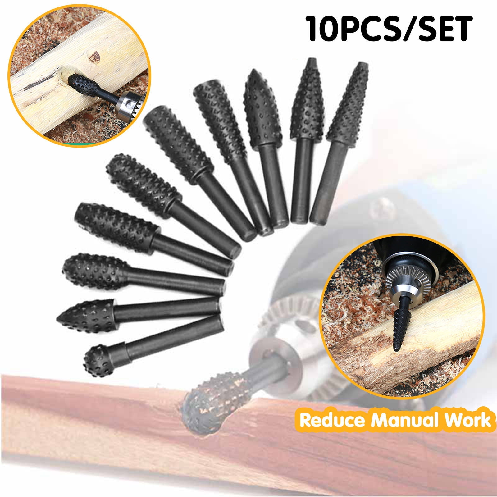 Rotary File Grinding Head for Wood Carving, 10-piece Woodworking Knife ...