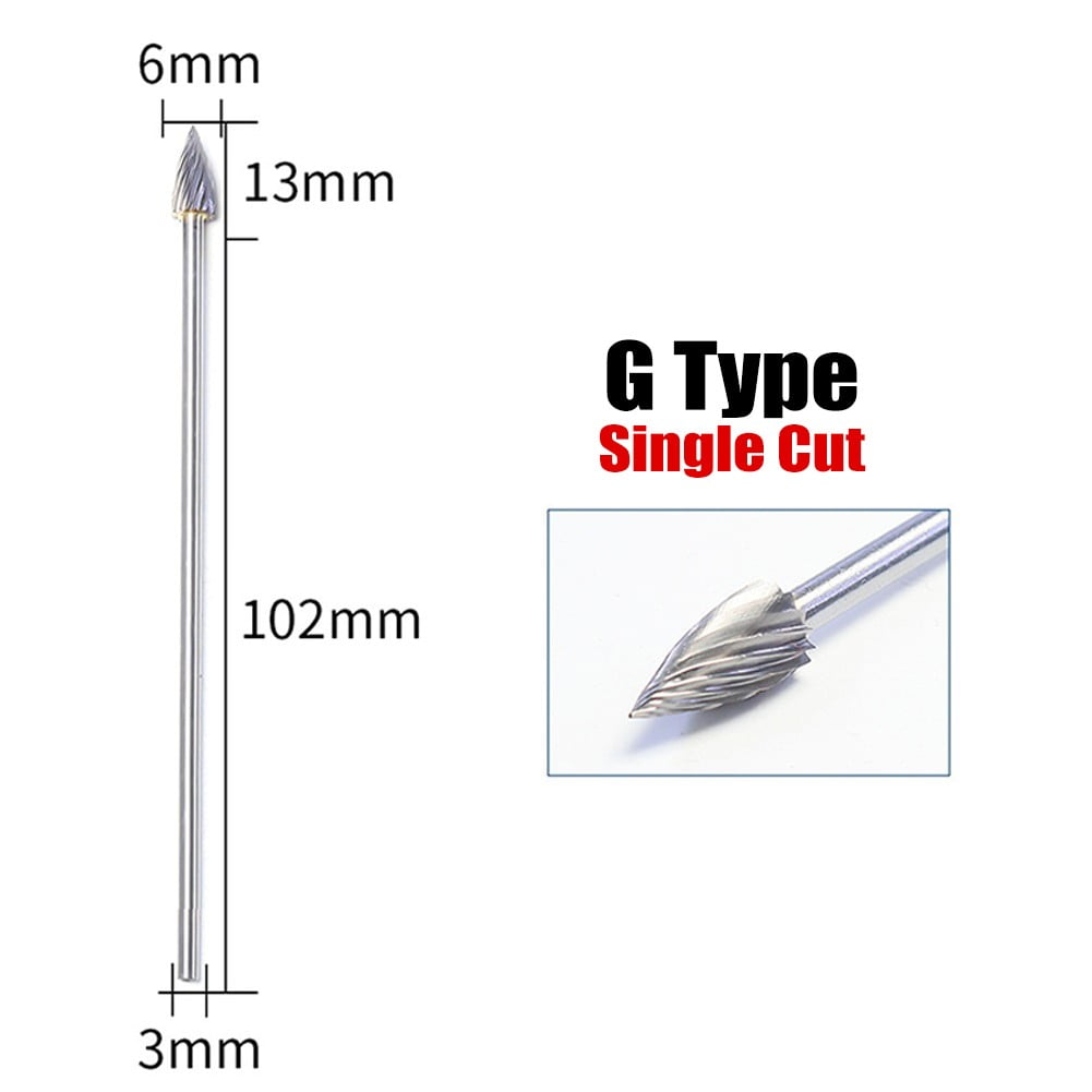 Rotary Files Burr Tungsten Carbide Engraving Milling Cutter Single Cut ...