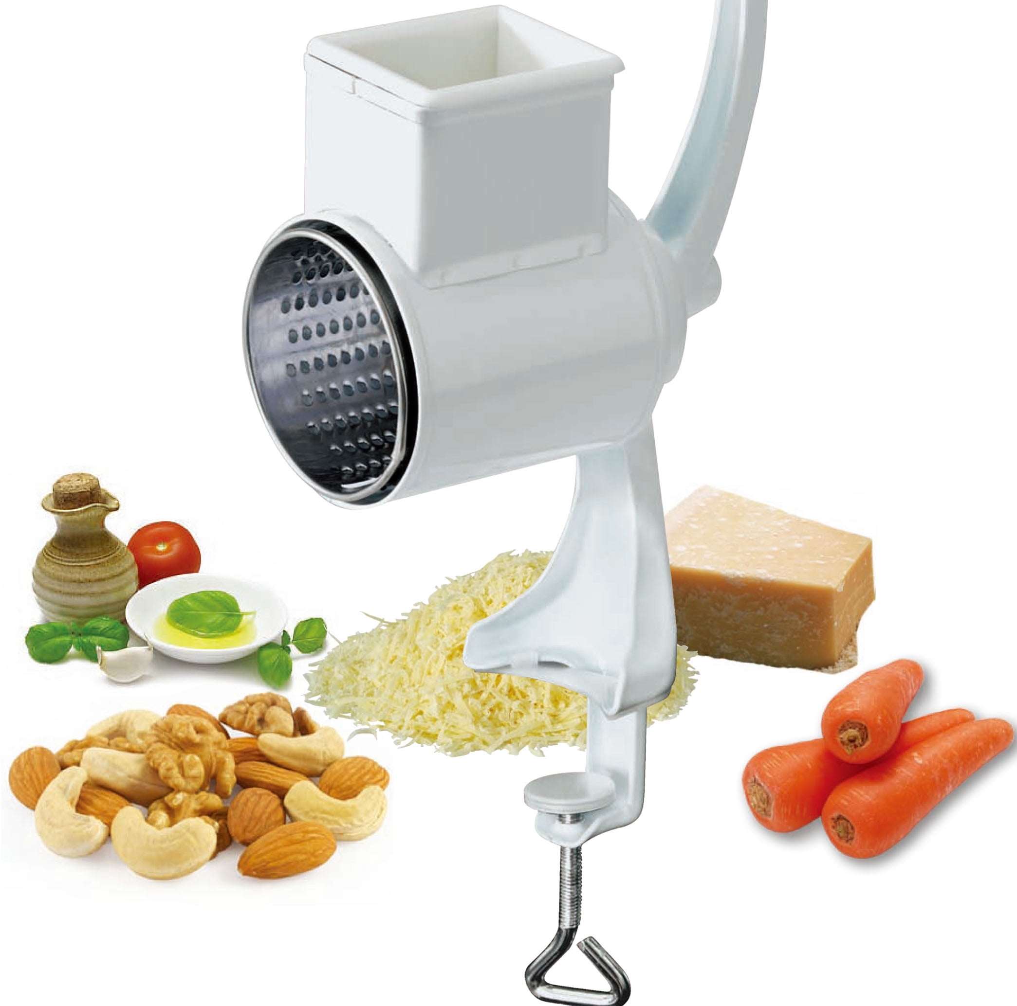 Rotary Grater Food Mills Nut Grinder With 5 Drum Blade for Cheese ...