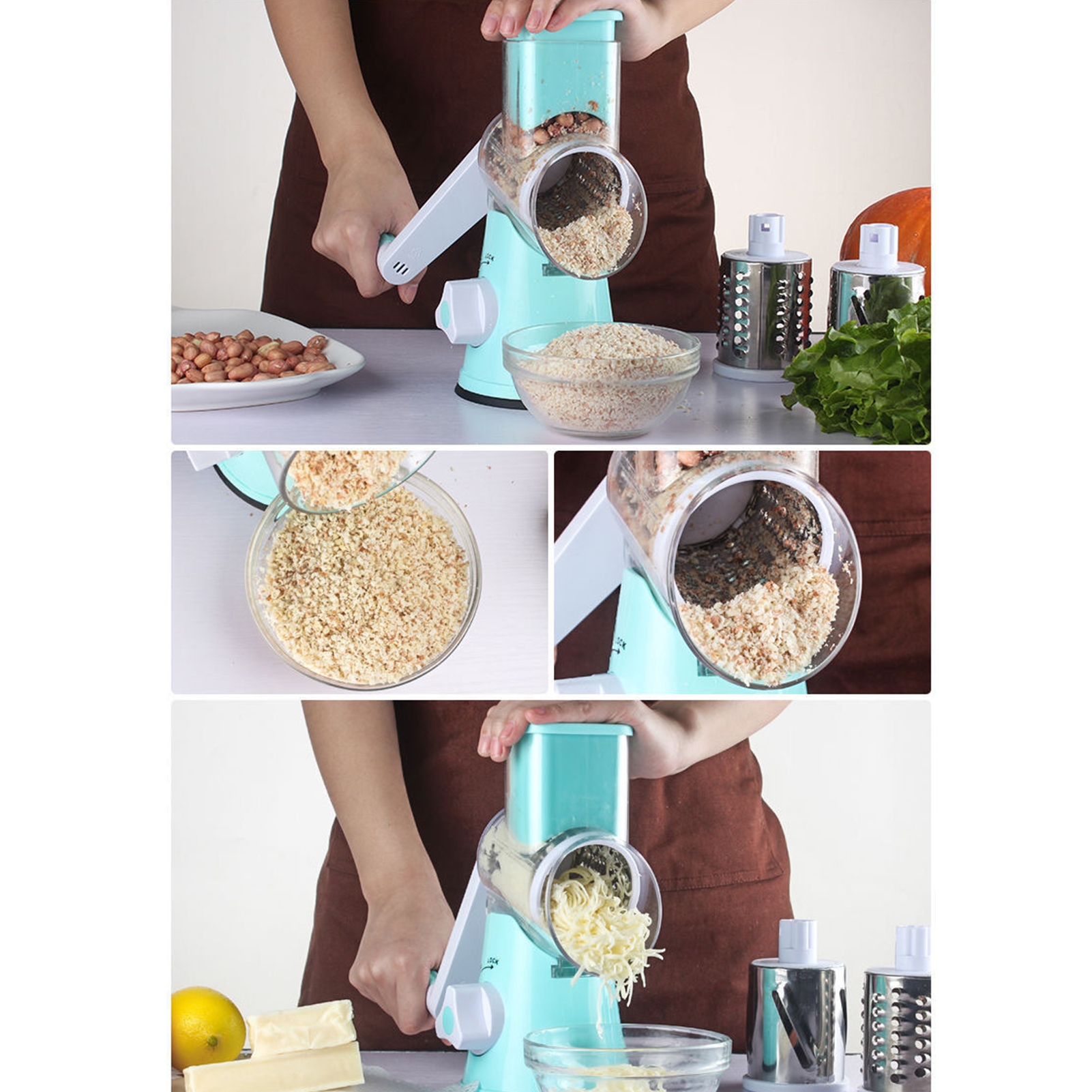 Rotary Grater,Handheld Rotary Slicer Rotary Cheese With Manual Rotary ...