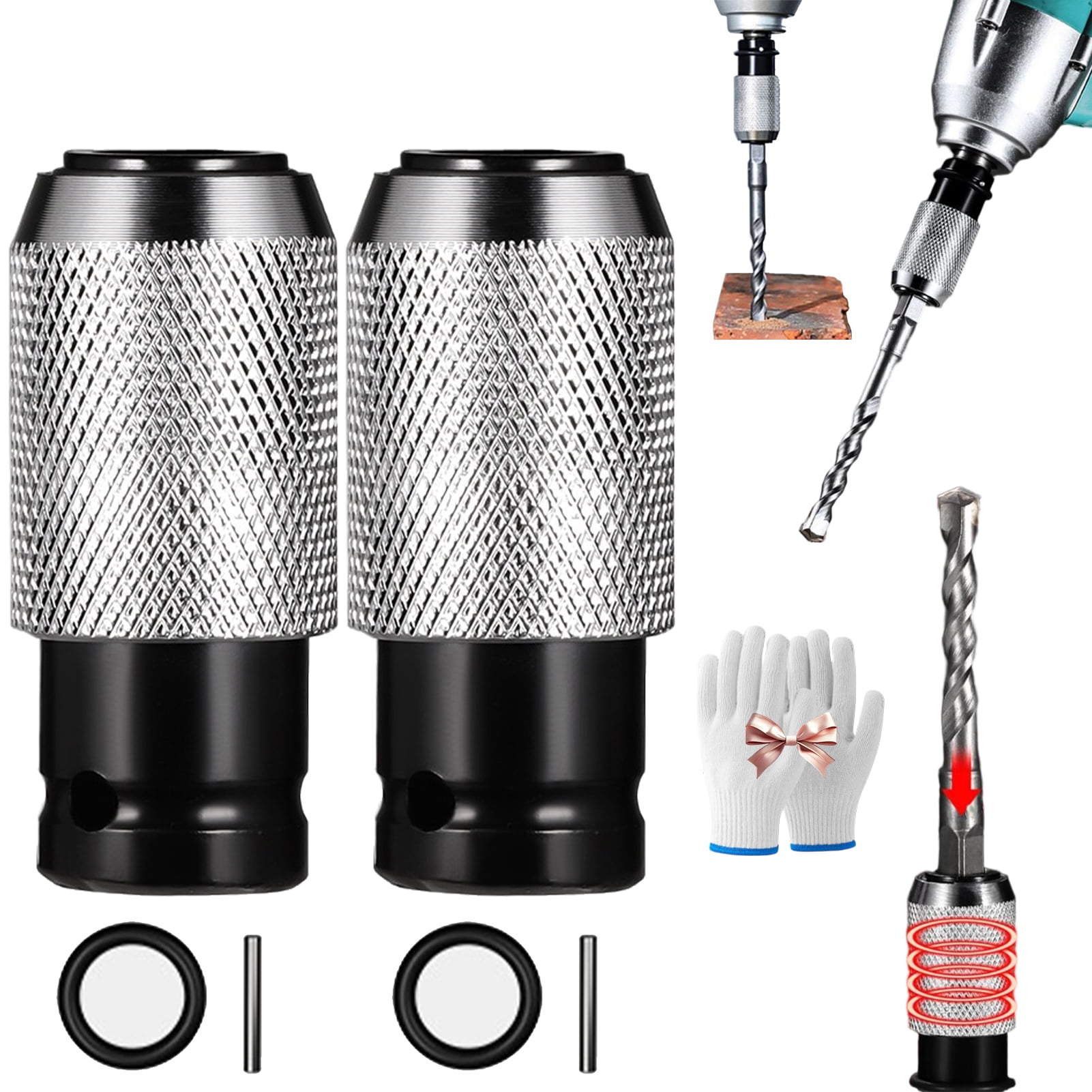 Rotary Hammer Adapter with Impact Drill Bits Set, 4 Sizes Rotary Hammer ...