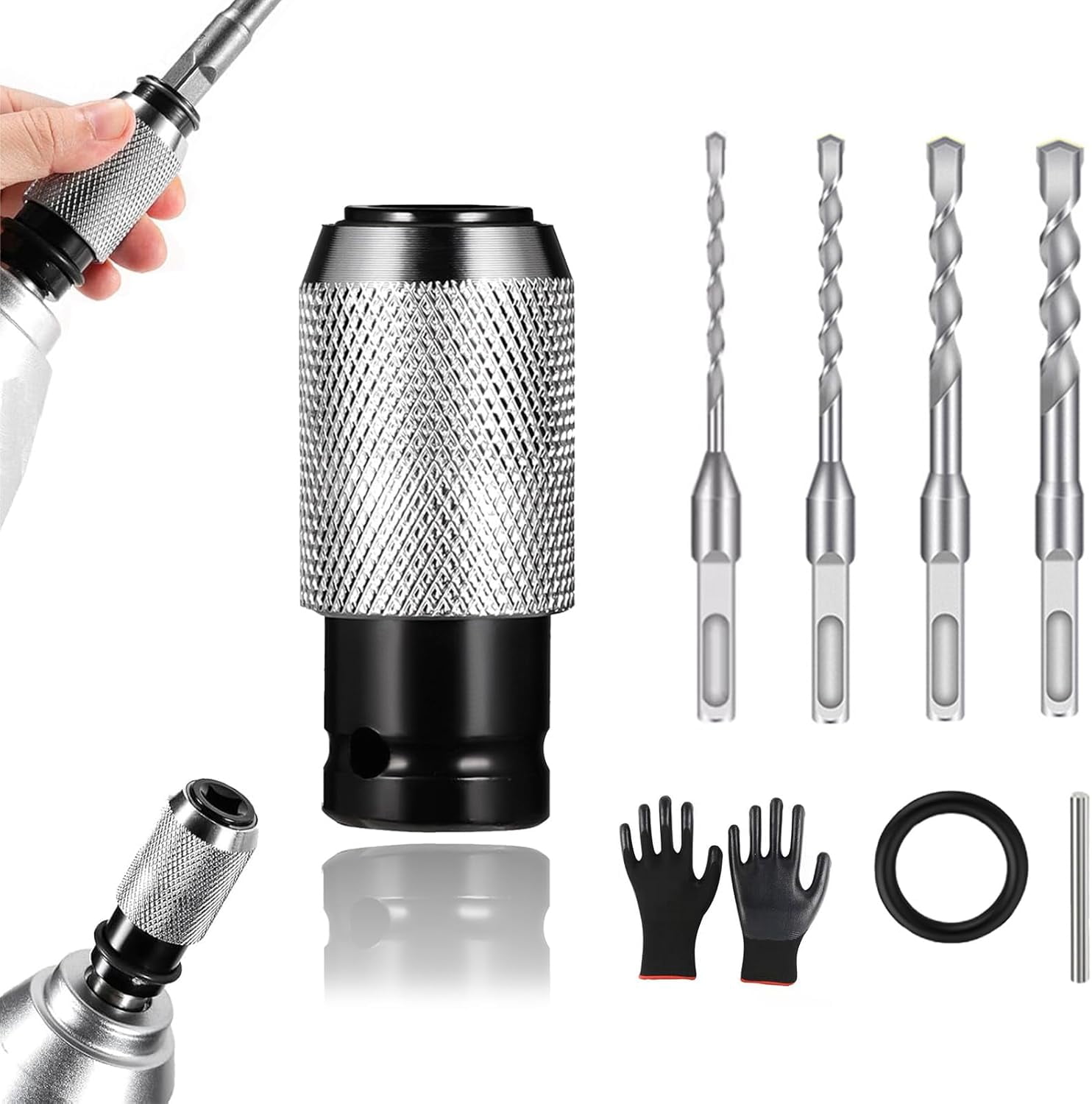 Rotary Hammer Adapter with Impact Drill Bits Set, Electric Drill Wrench ...