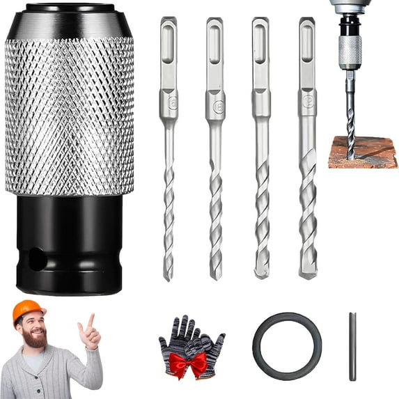 Rotary Hammer Adapter with Impact Drill Bits Set, Electric Hammer To ...