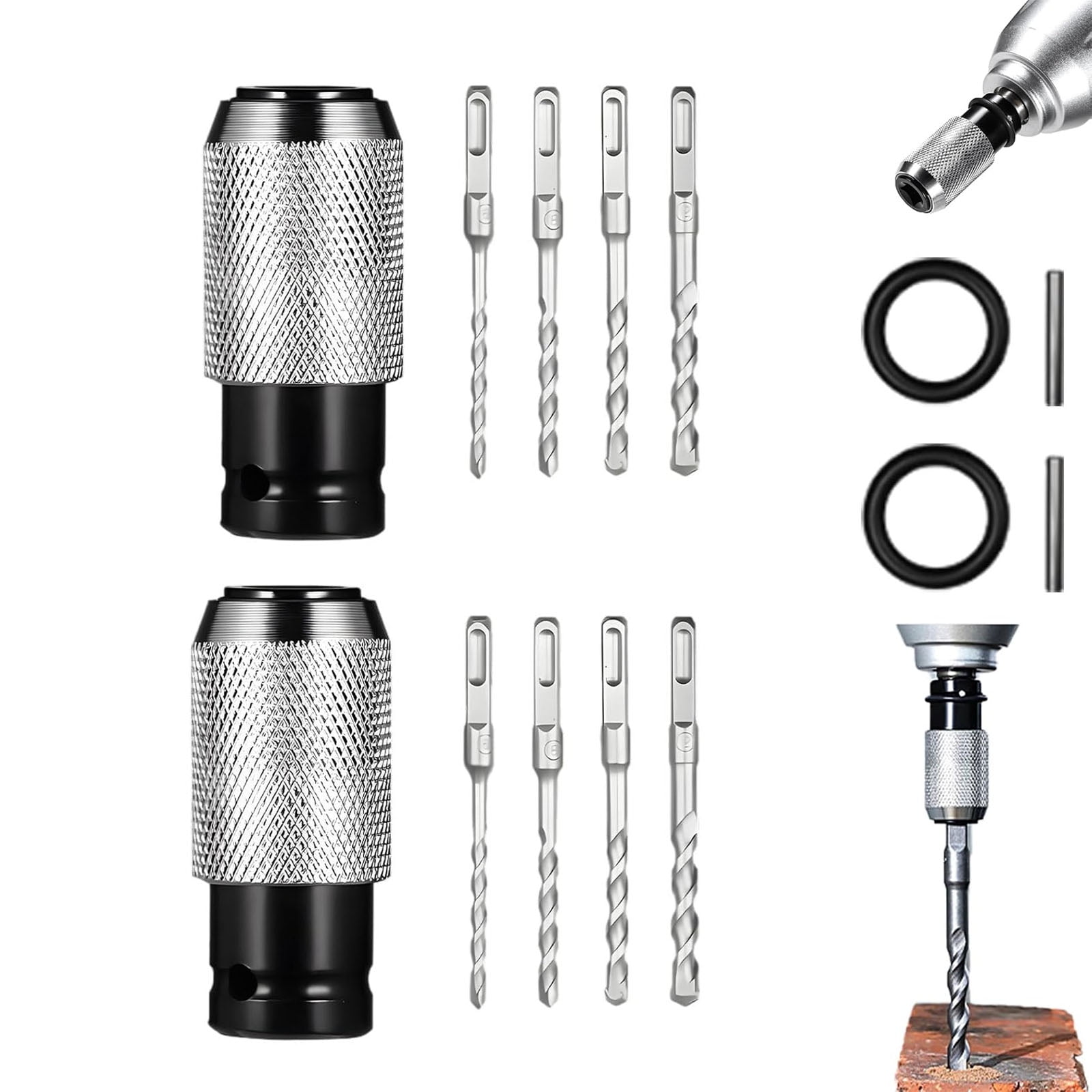 Rotary Hammer Adapter With Impact Drill Bits Set, Electric Hammer To ...