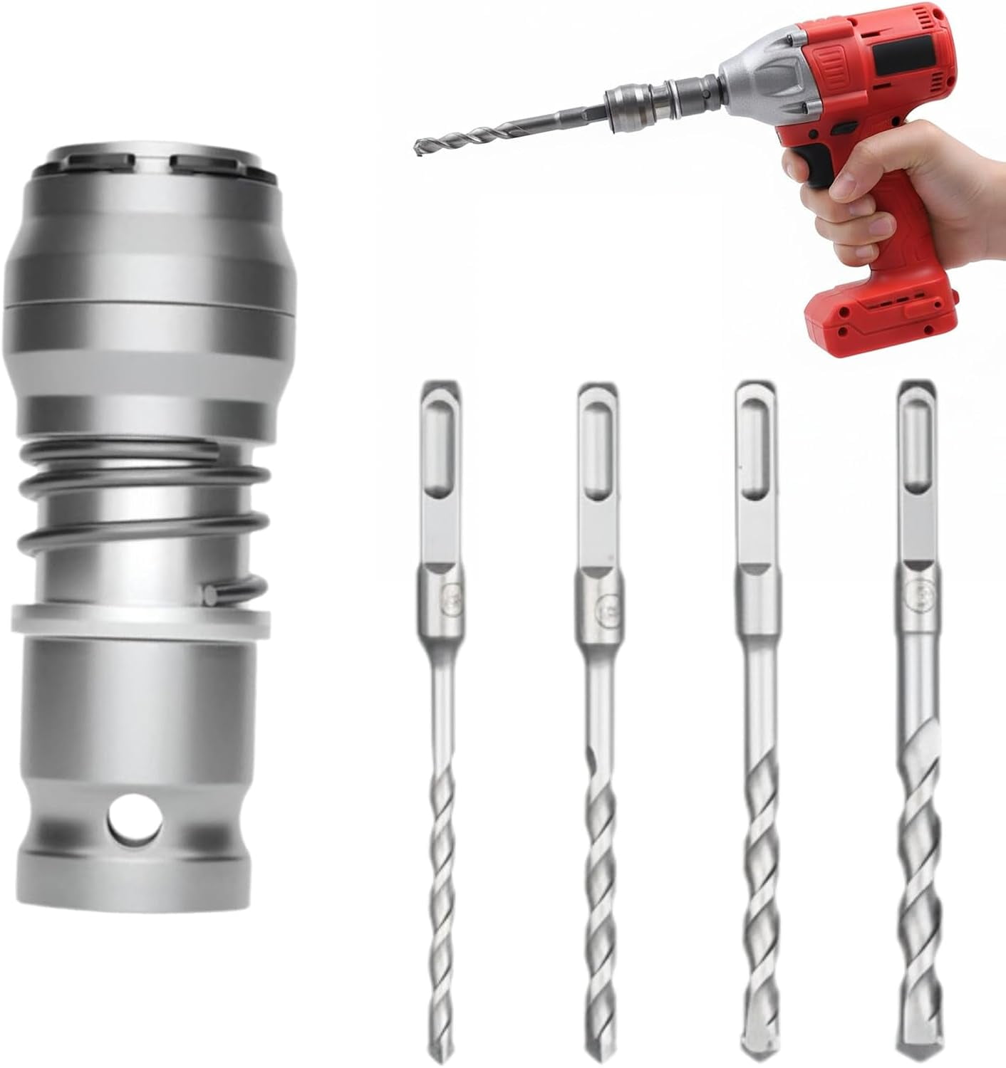 Rotary Hammer Adapter with Impact Drill Bits Set, Heavy-Duty Electric ...