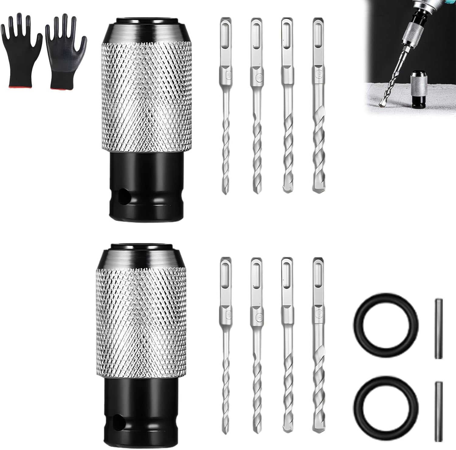 Rotary Hammer Adapter with Impact Drill Bits Set, Electric Wrench ...