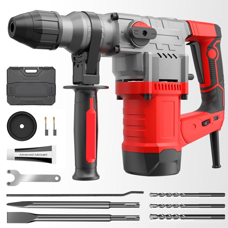 Rotary Hammer Drill, 13 Amp 1-1/4 Inch SDS-Plus Heavy Duty Rotary ...