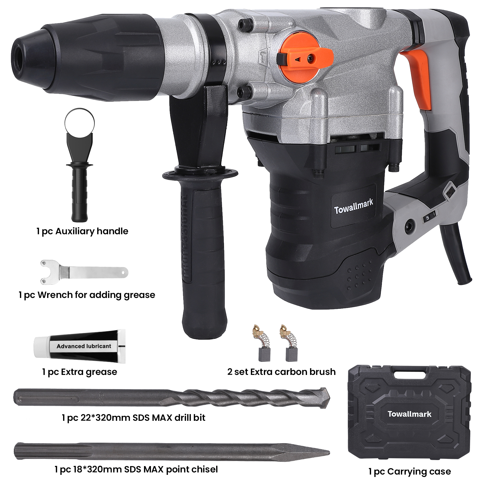 Rotary Hammer Drill,Heavy Duty 1-9/16 Inch Demolition Hammer 13 Amp 3 ...